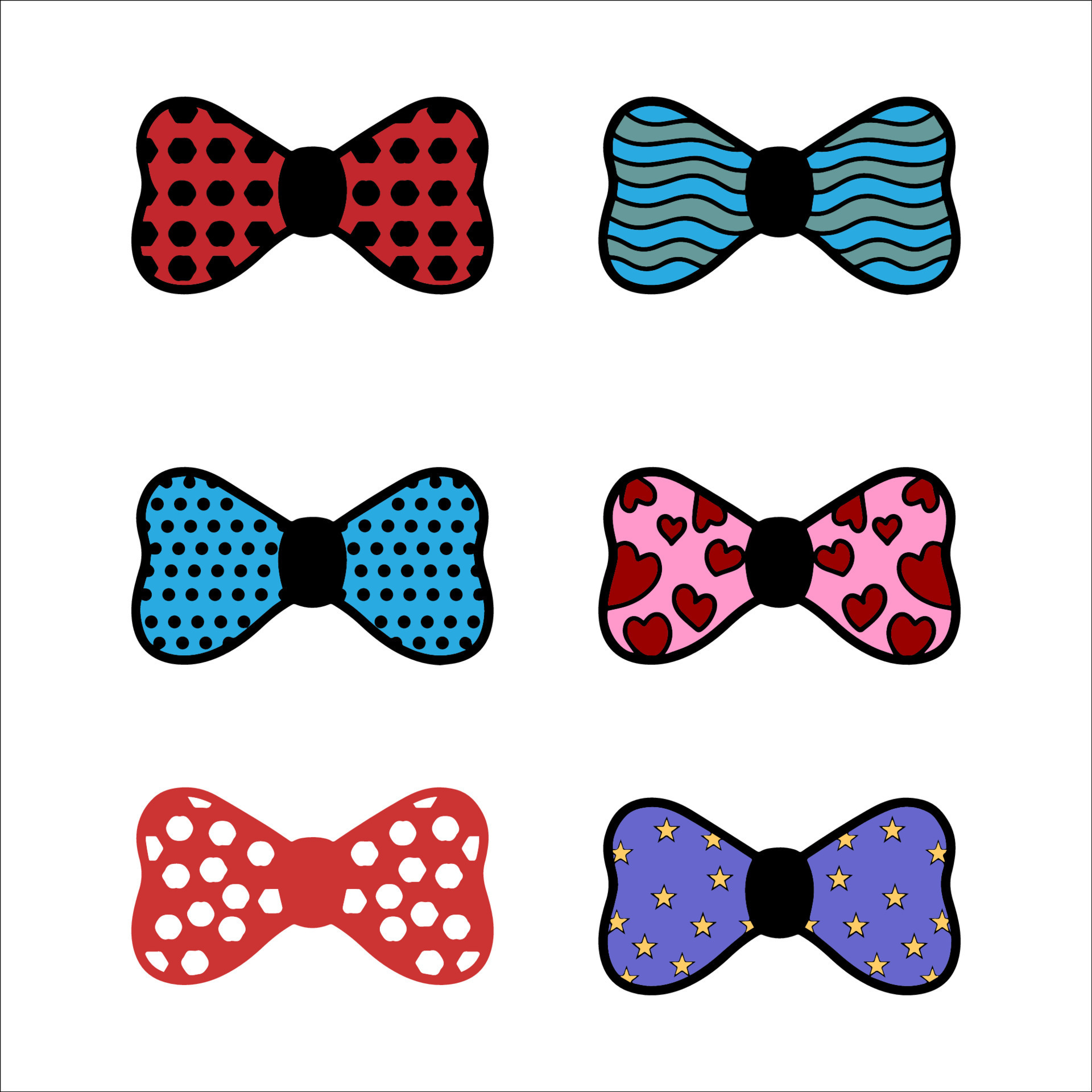 Vector Set of Bow Tie Illustrations 10399233 Vector Art at Vecteezy