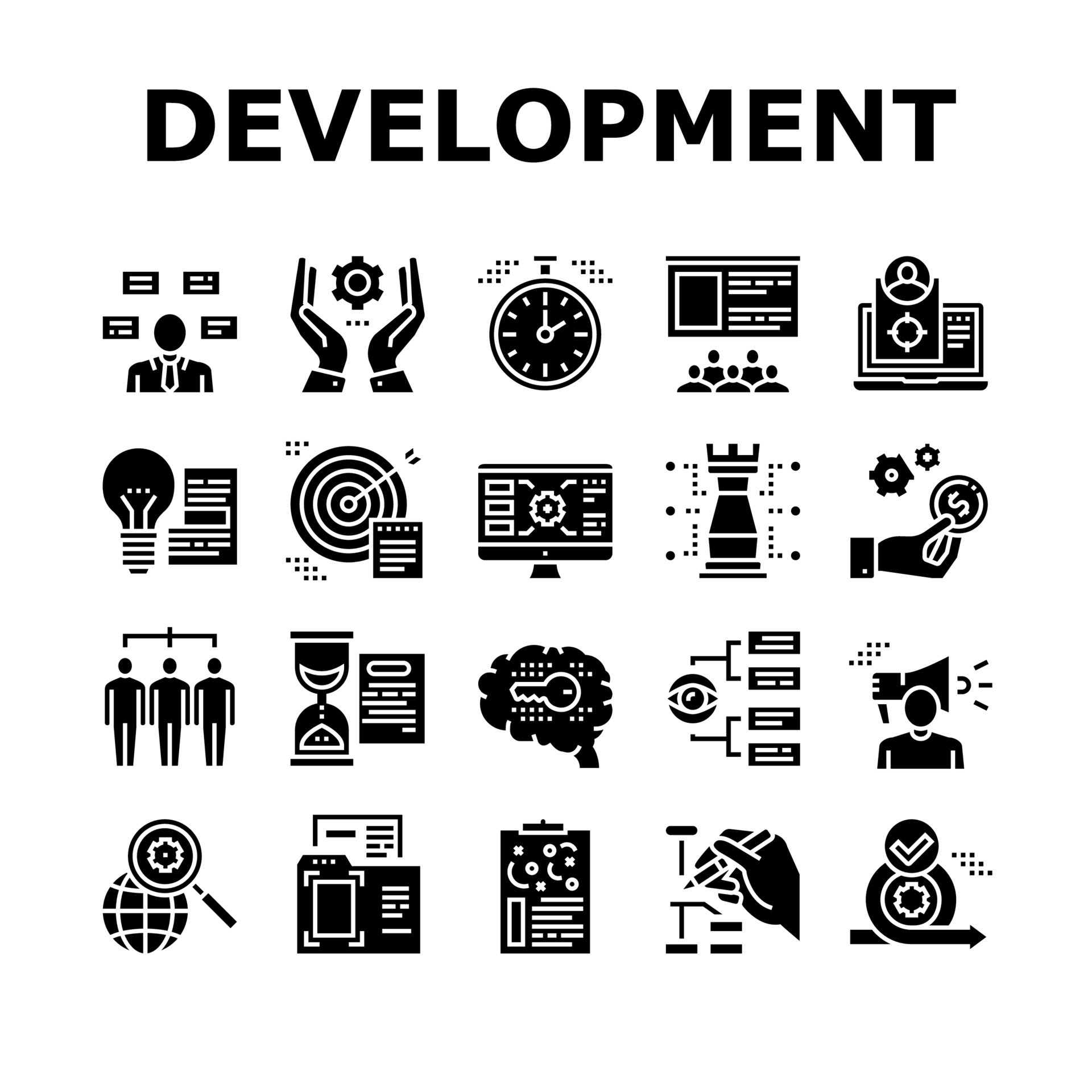 Project Development Collection Icons Set Vector 10402217 Vector Art At
