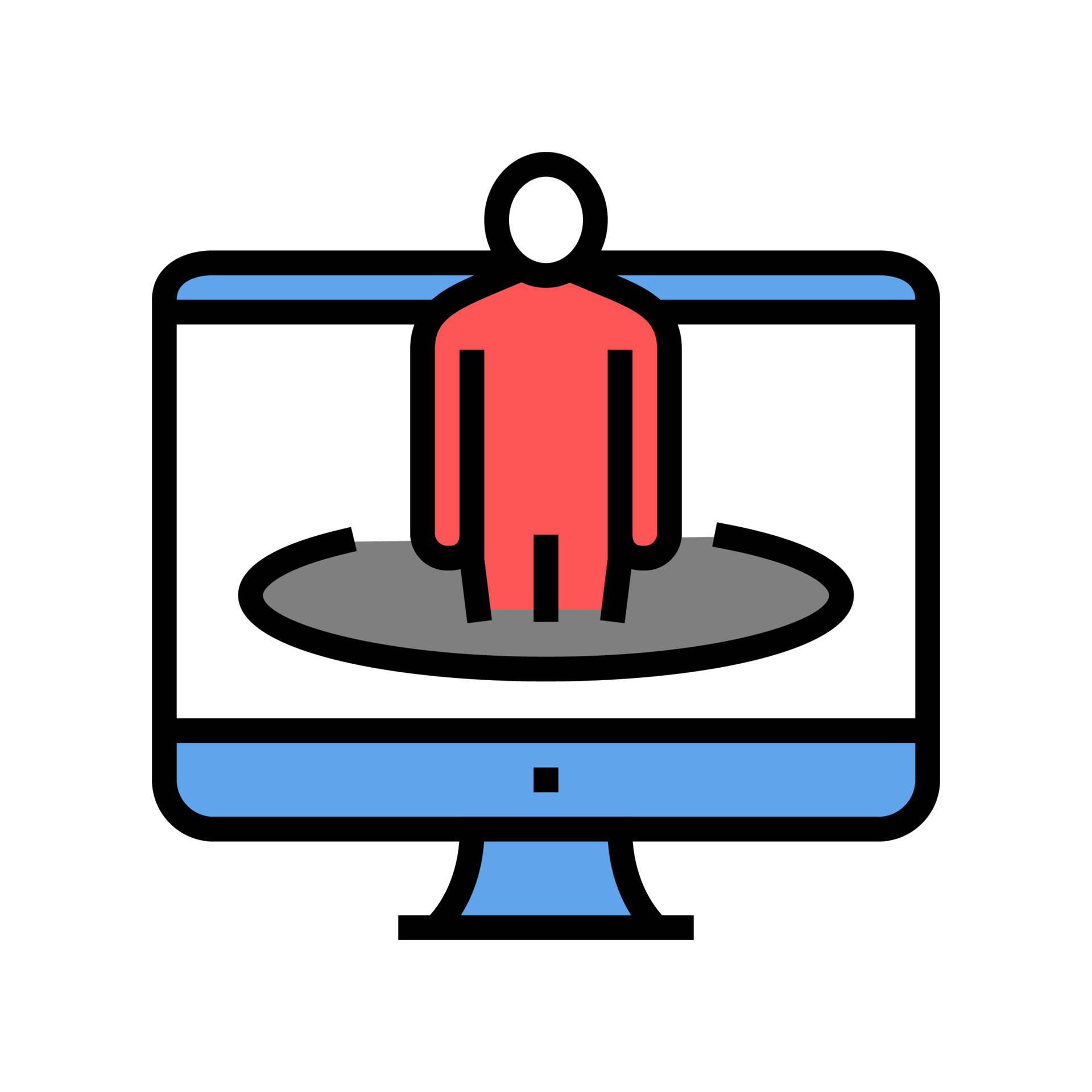 human on computer screen color icon vector illustration 10402662 Vector ...