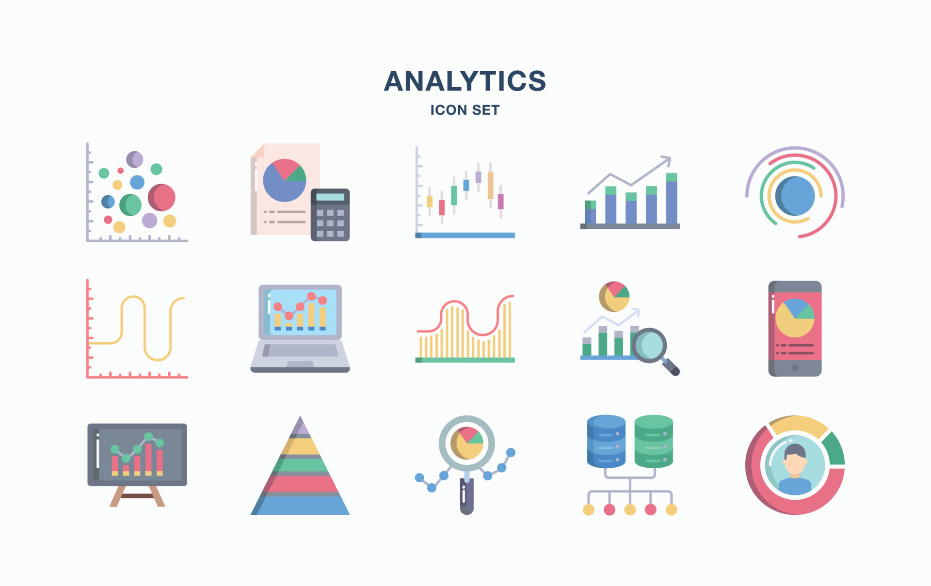 Graph and Data Analytics icon set 10404966 Vector Art at Vecteezy