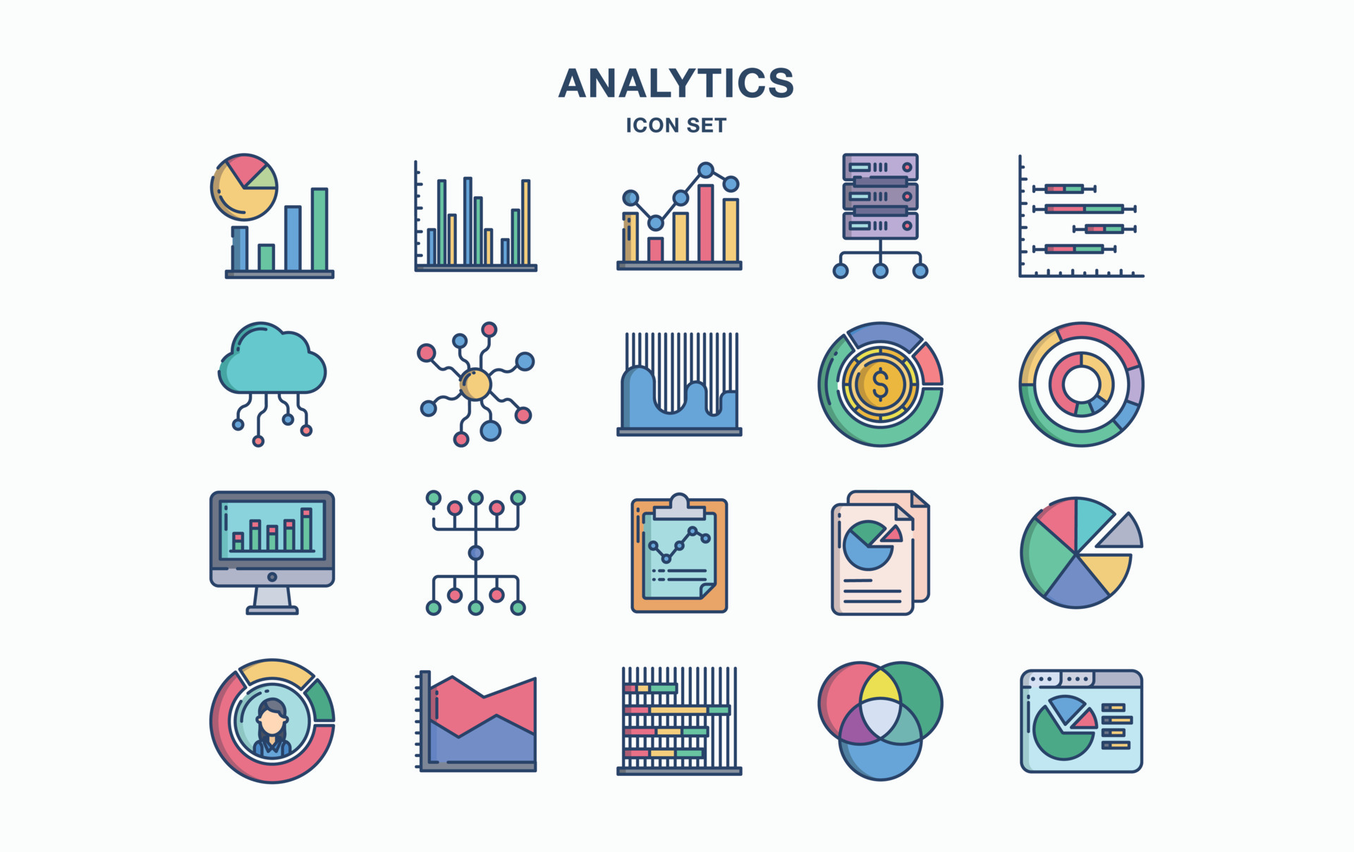 Graph And Data Analytics Icon Set 10404992 Vector Art At Vecteezy