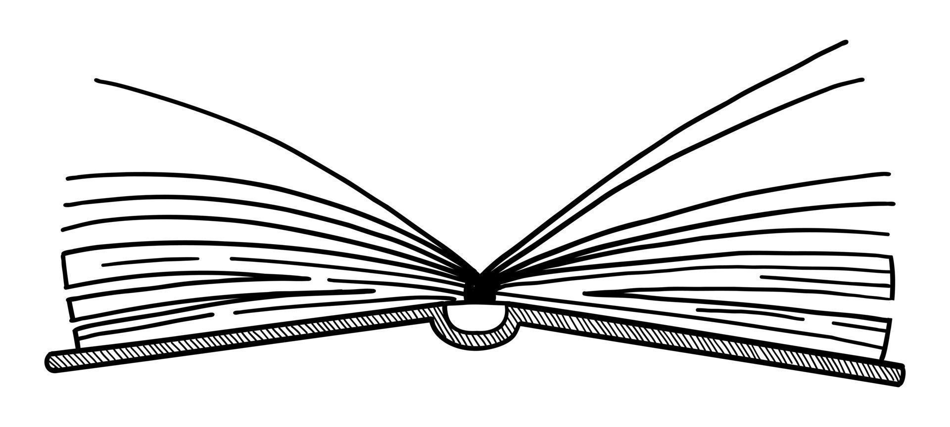 Vector Open Book Isolated On A White Background Doodle Drawing By Hand 10405190 Vector Art At