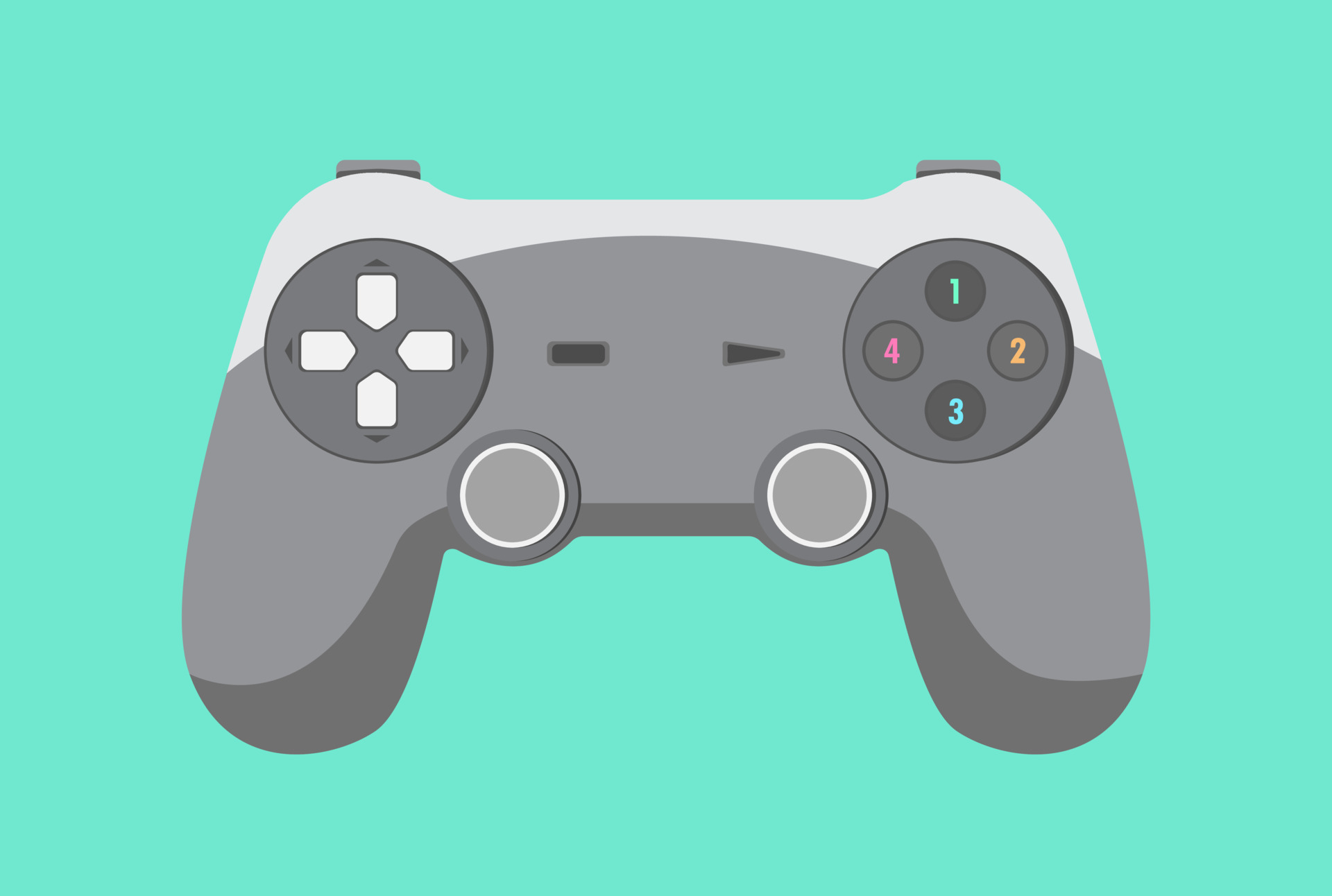 Cartoon Video Game Controller Gaming Joystick Minimal Illustration ... Cartoon Video Game Controller Gaming Joystick Minimal Illustration ...