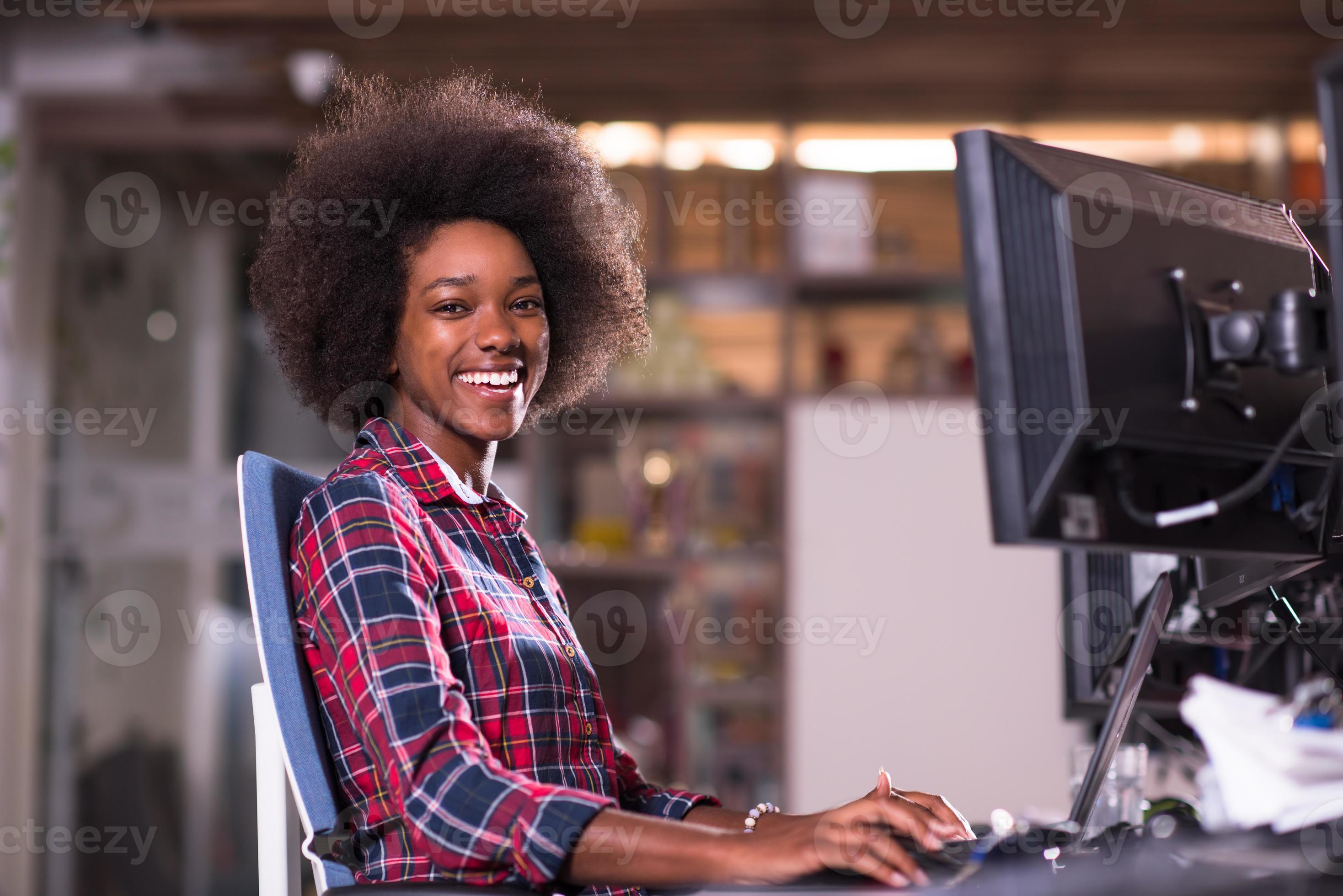 Portrait Of A Young Successful African American Woman In Modern Office