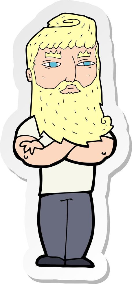 pegatina de un hombre serio de dibujos animados con barba 10410969 ... pegatina de un hombre serio de dibujos animados con barba 10410969 ...