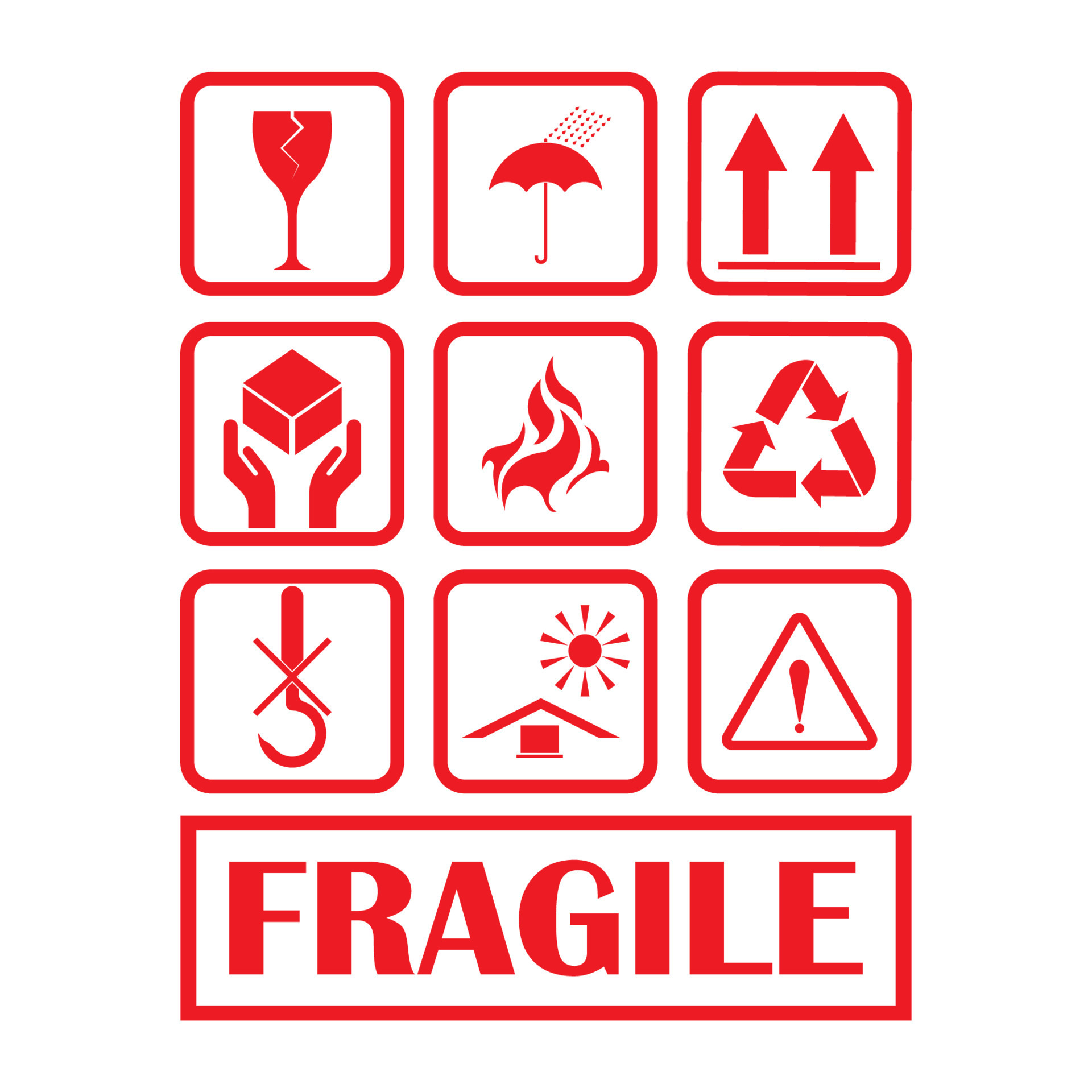 Fragile Icon Vector 10414736 Vector Art At Vecteezy