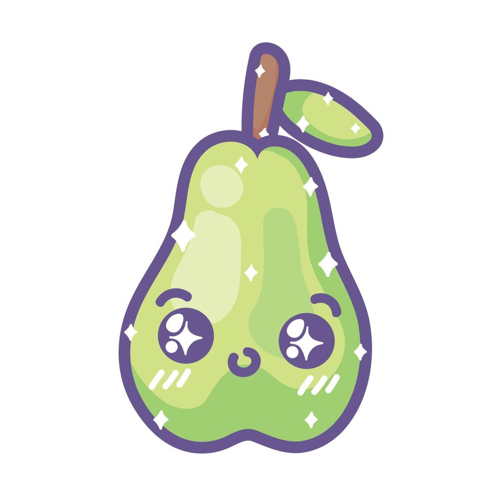pear kawaii fruit 10417210 Vector Art at Vecteezy