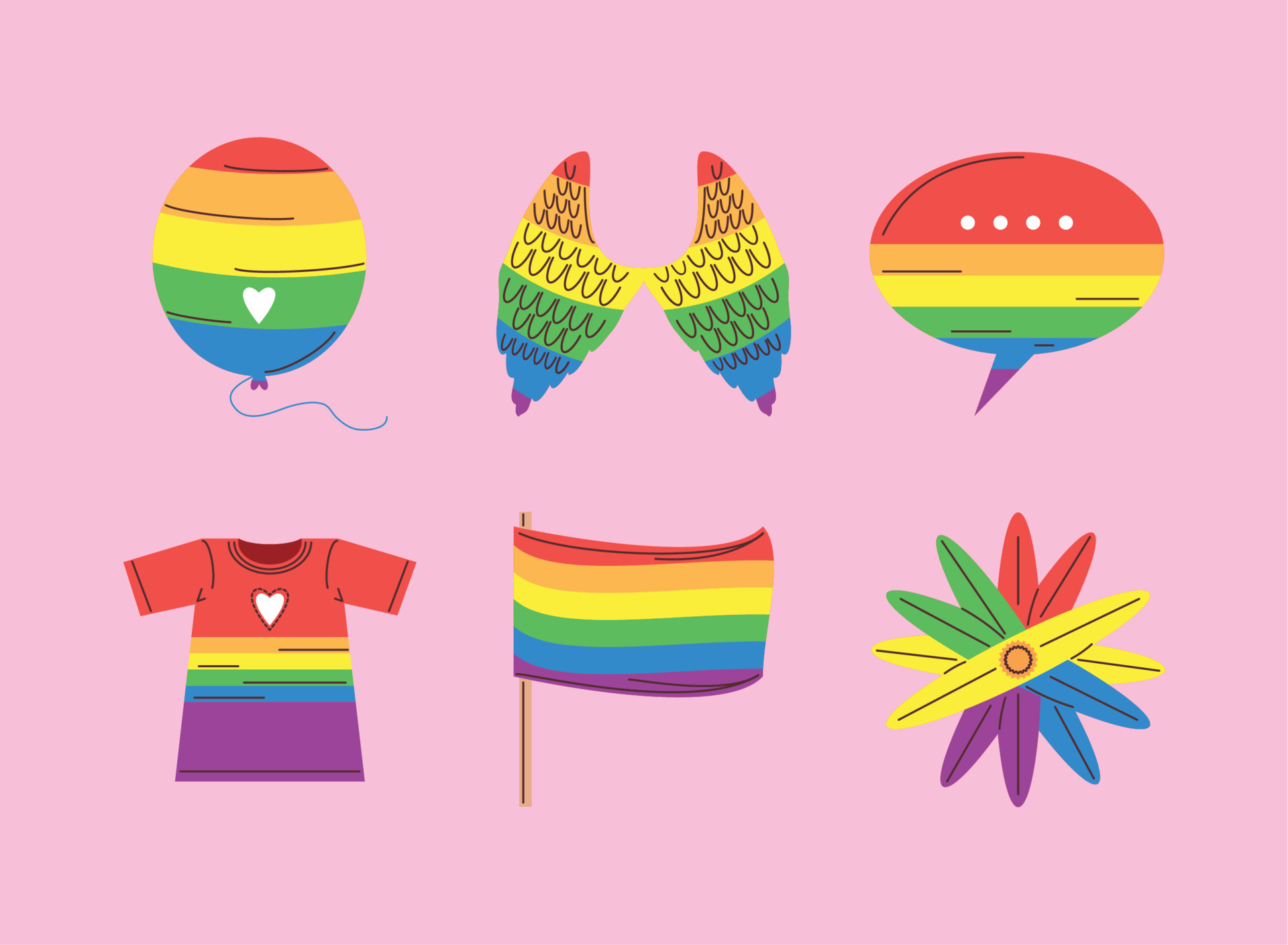 icons set pride lgbtq 10419301 Vector Art at Vecteezy