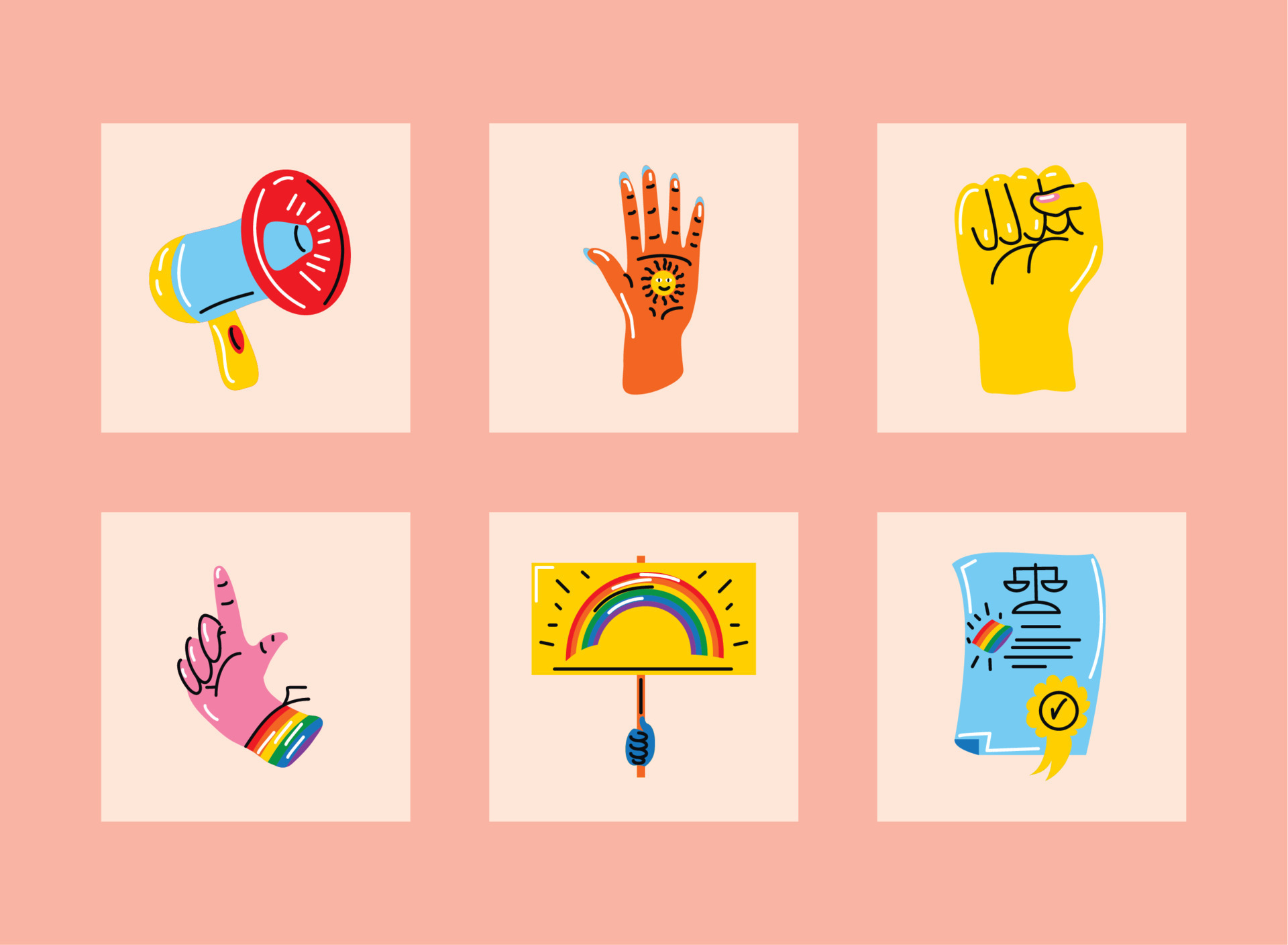 Lgbt Icons Set 10419582 Vector Art At Vecteezy