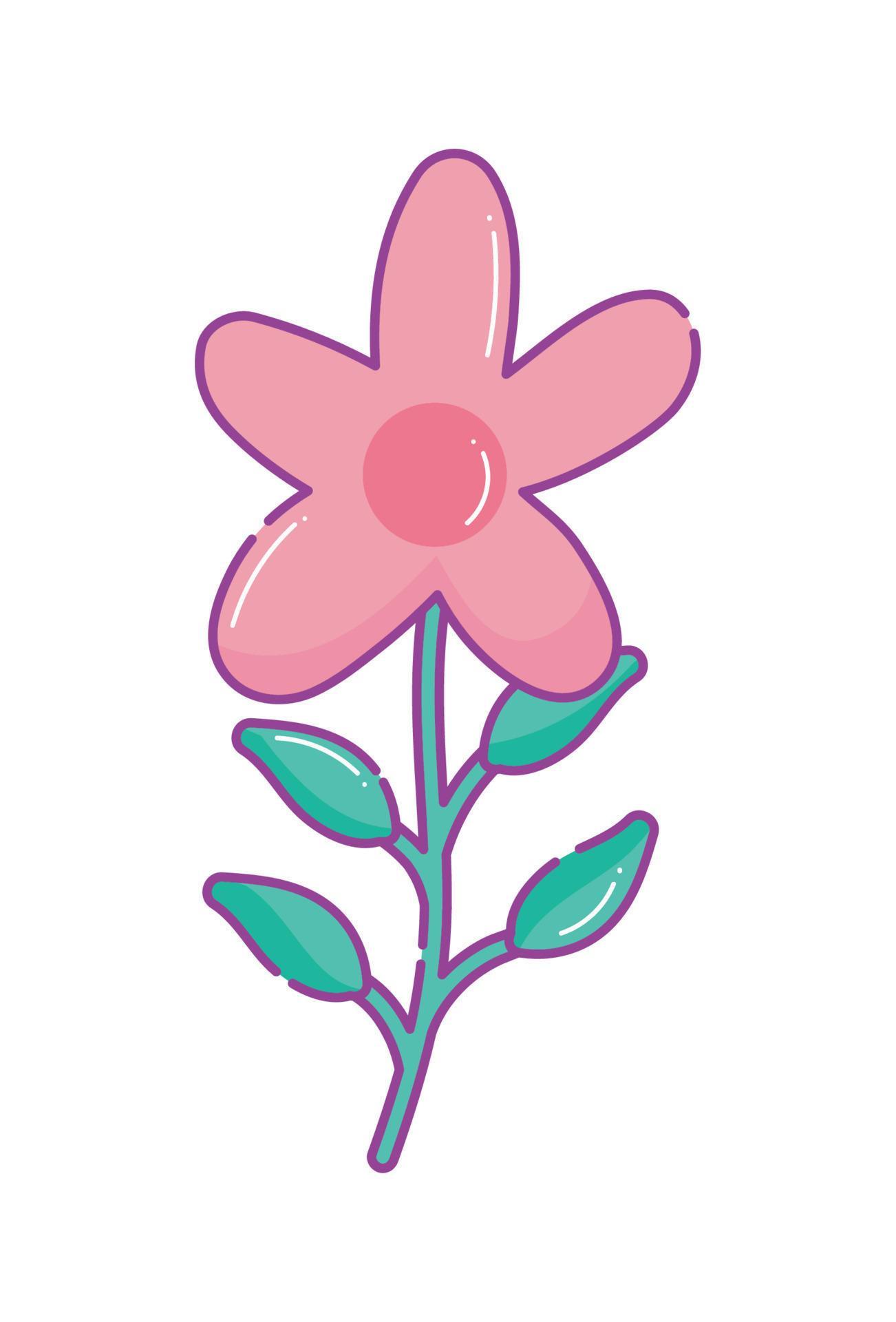 pink flower cartoon 10423882 Vector Art at Vecteezy