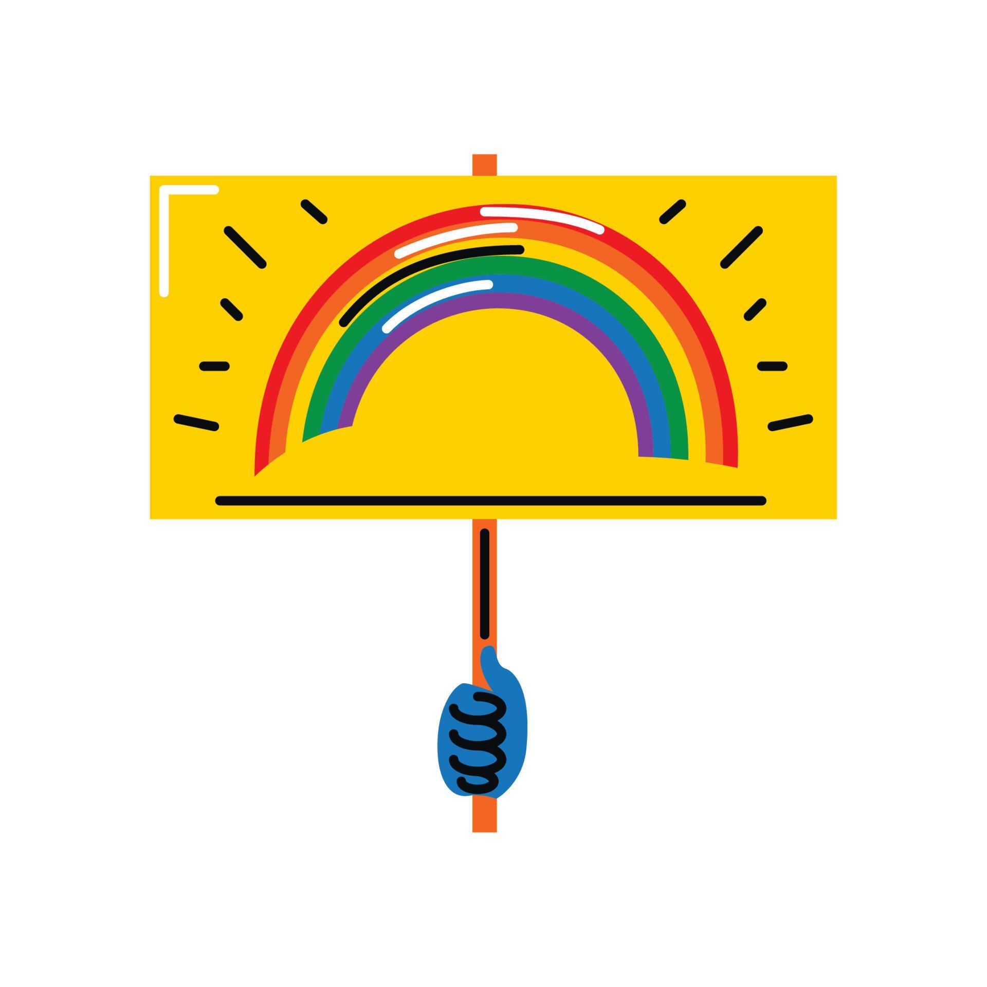 hand with LGBT placard 10423932 Vector Art at Vecteezy