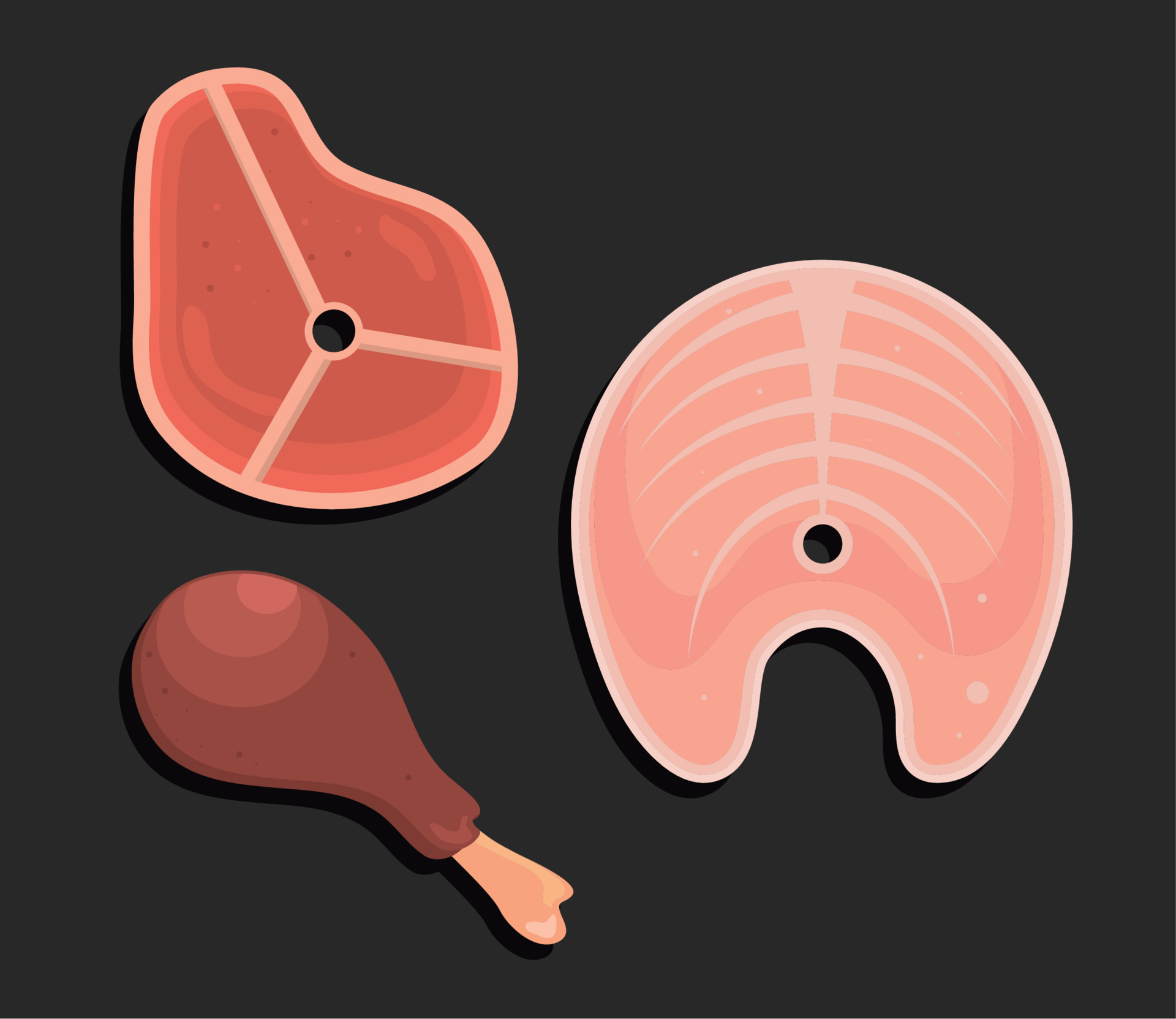 set food meat 10424238 Vector Art at Vecteezy