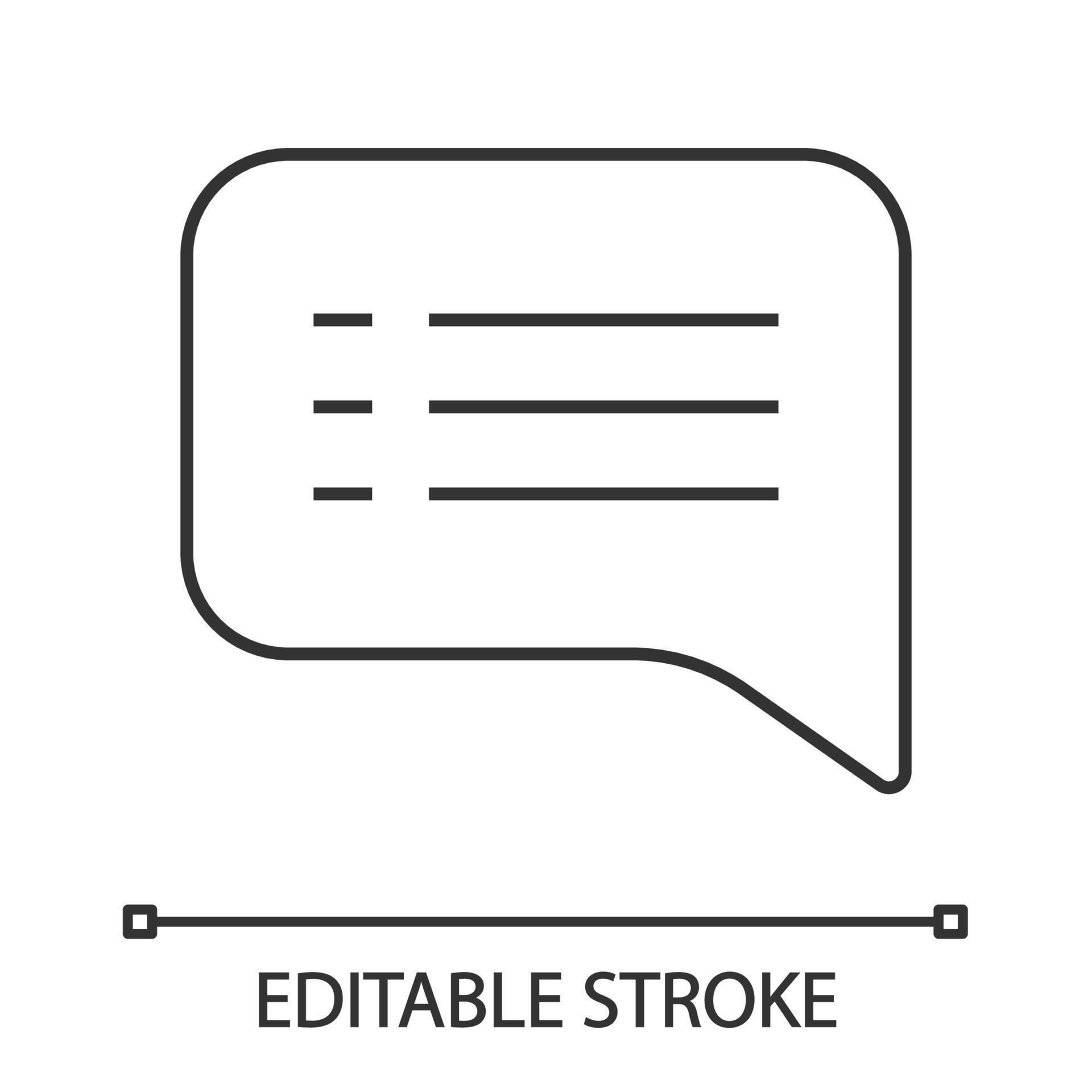 Speech Bubble Linear Icon Text Sms Chatting Thin Line Illustration Chat Box Contour Symbol