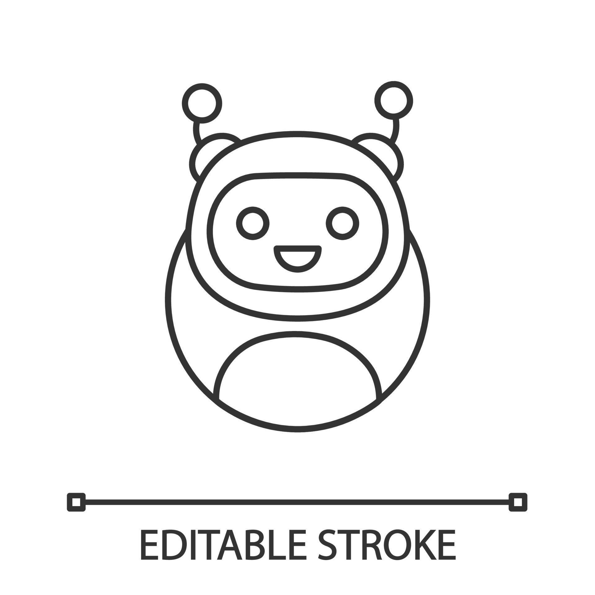 Chatbot Linear Icon Thin Line Illustration Modern Robot Talkbot Online Helper Virtual