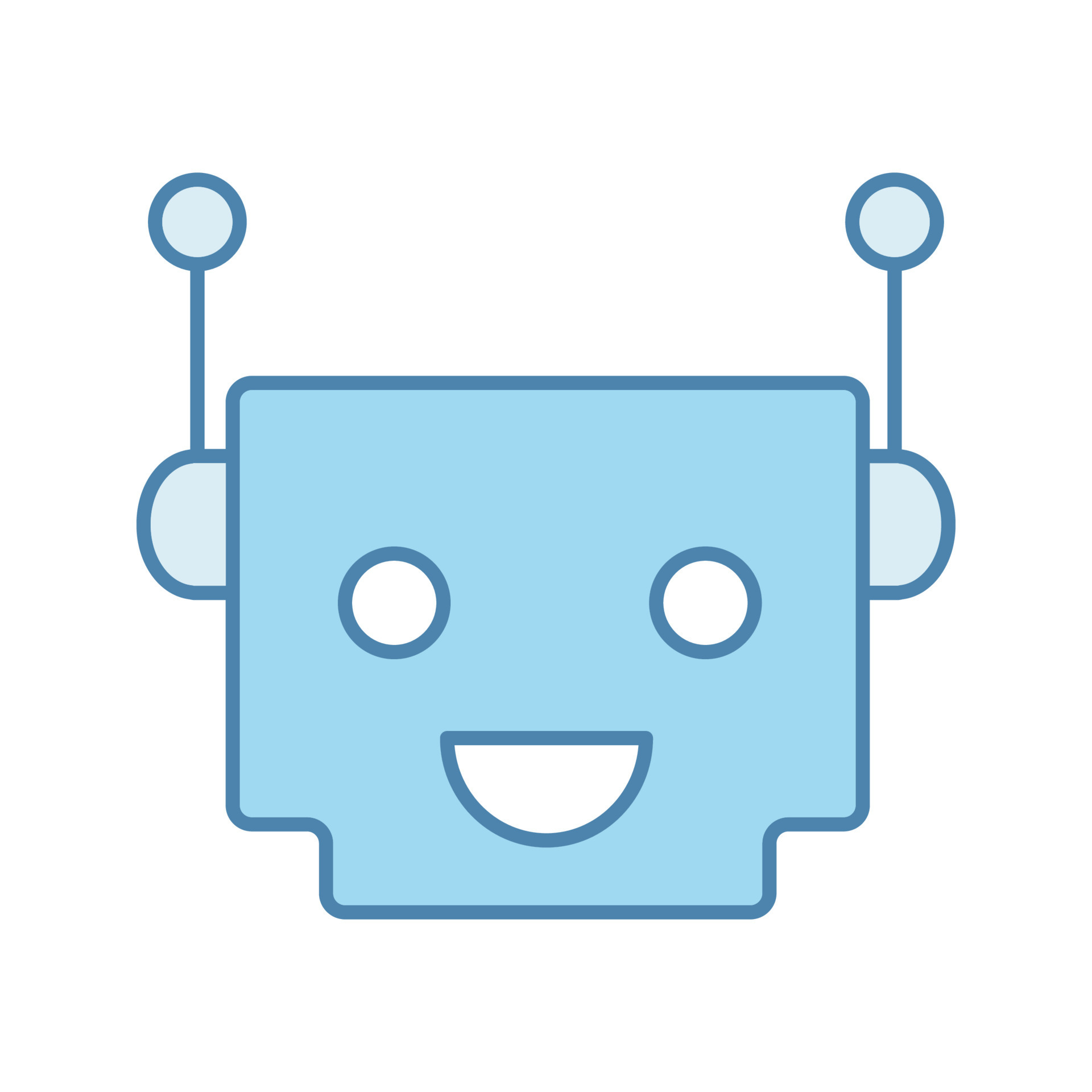 Chatbot Color Icon Talkbot Modern Robot Square Head Laughing Chat