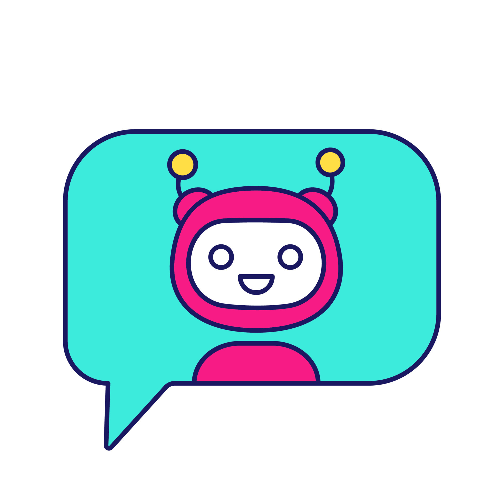 Chatbot In Speech Bubble Color Icon Thin Line Illustration Talkbot Virtual Assistant Online
