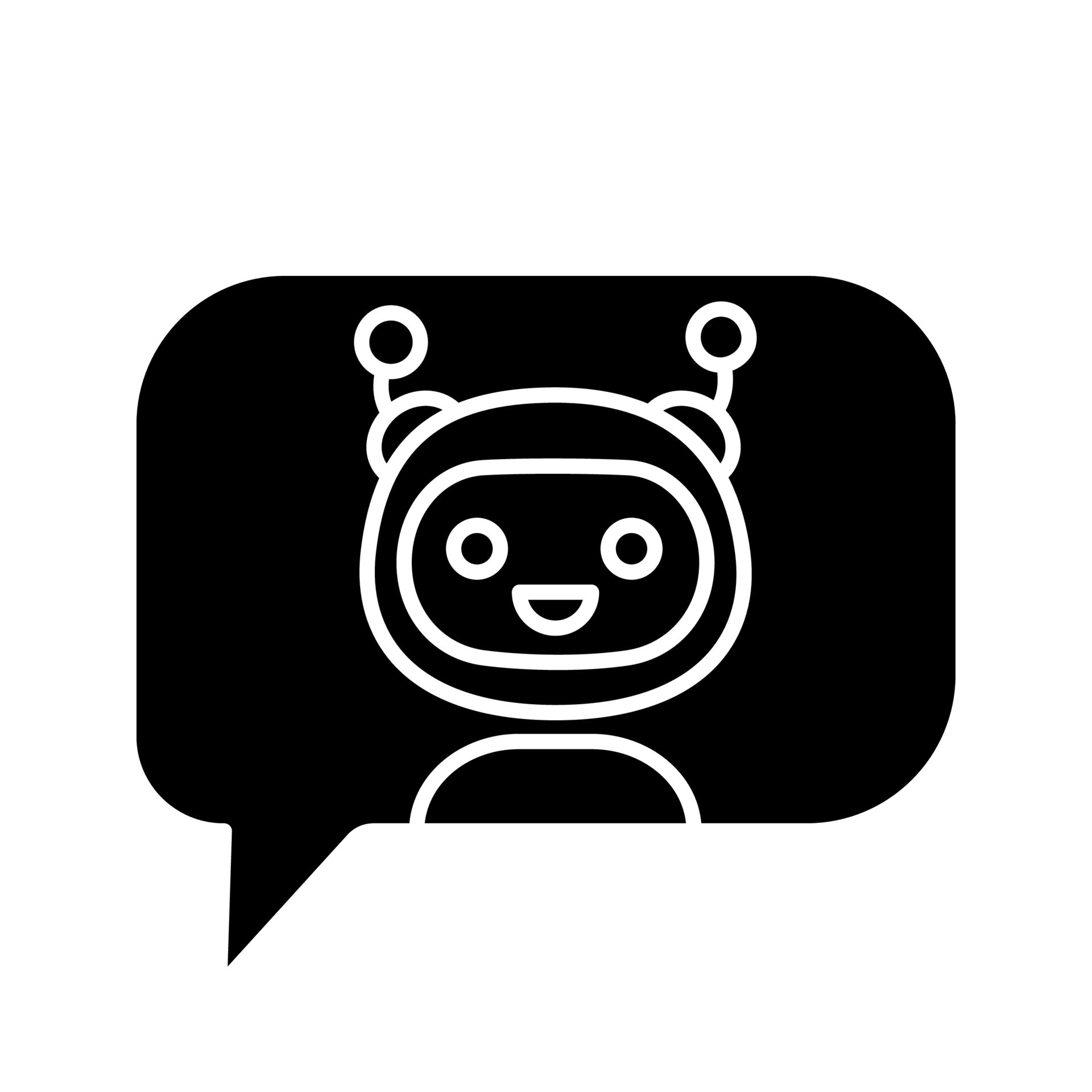 Chatbot in speech bubble glyph icon. Silhouette symbol. Talkbot ... Chatbot in speech bubble glyph icon. Silhouette symbol. Talkbot ...