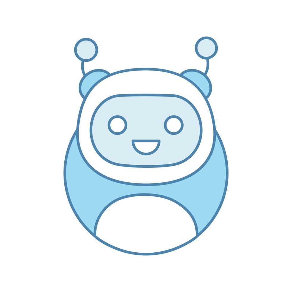 Chatbot Color Icon Modern Robot Talkbot Online Helper Virtual Assistant Digital Service