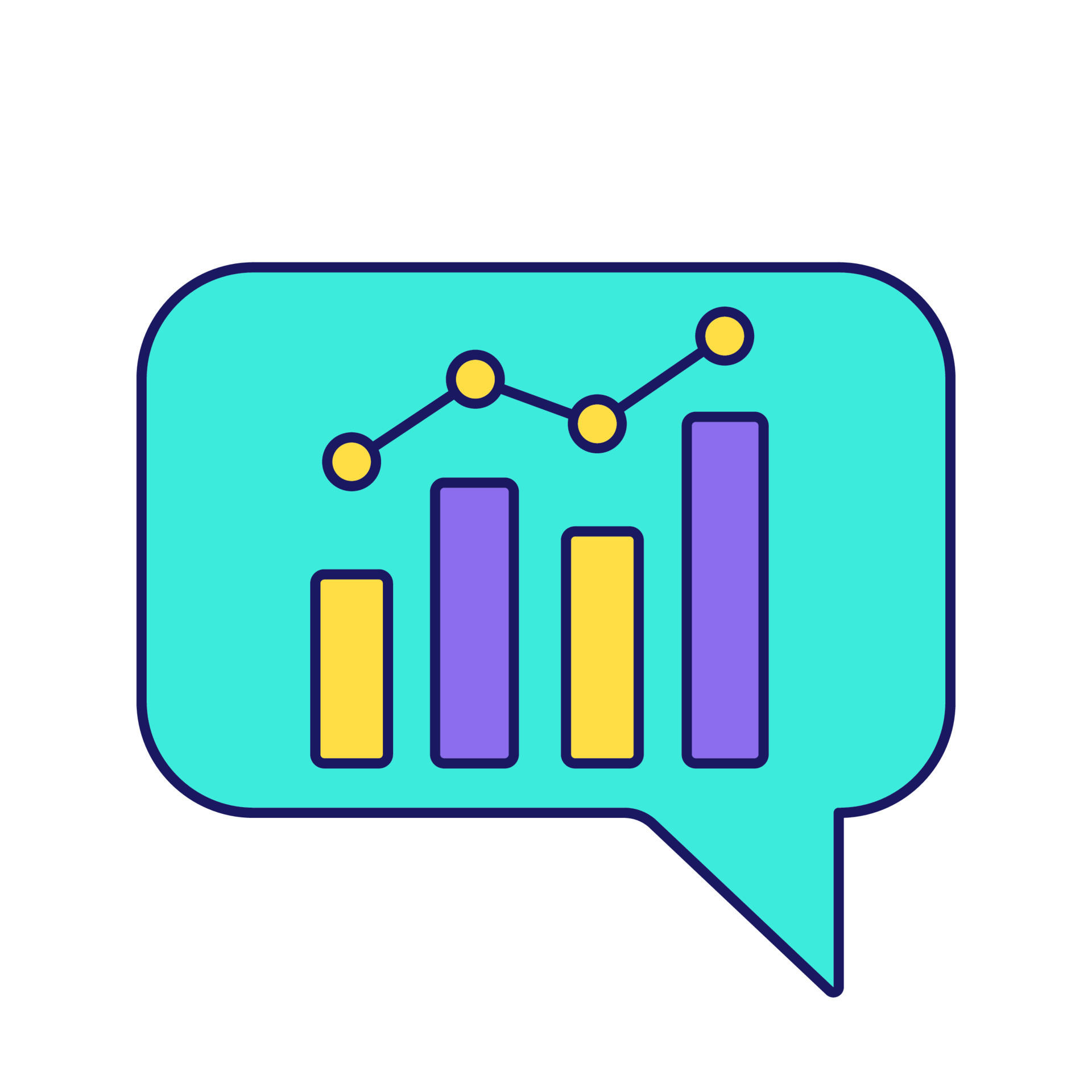 Chatbot Graph Color Icon Chat Bot Diagram And Analytics Virtual