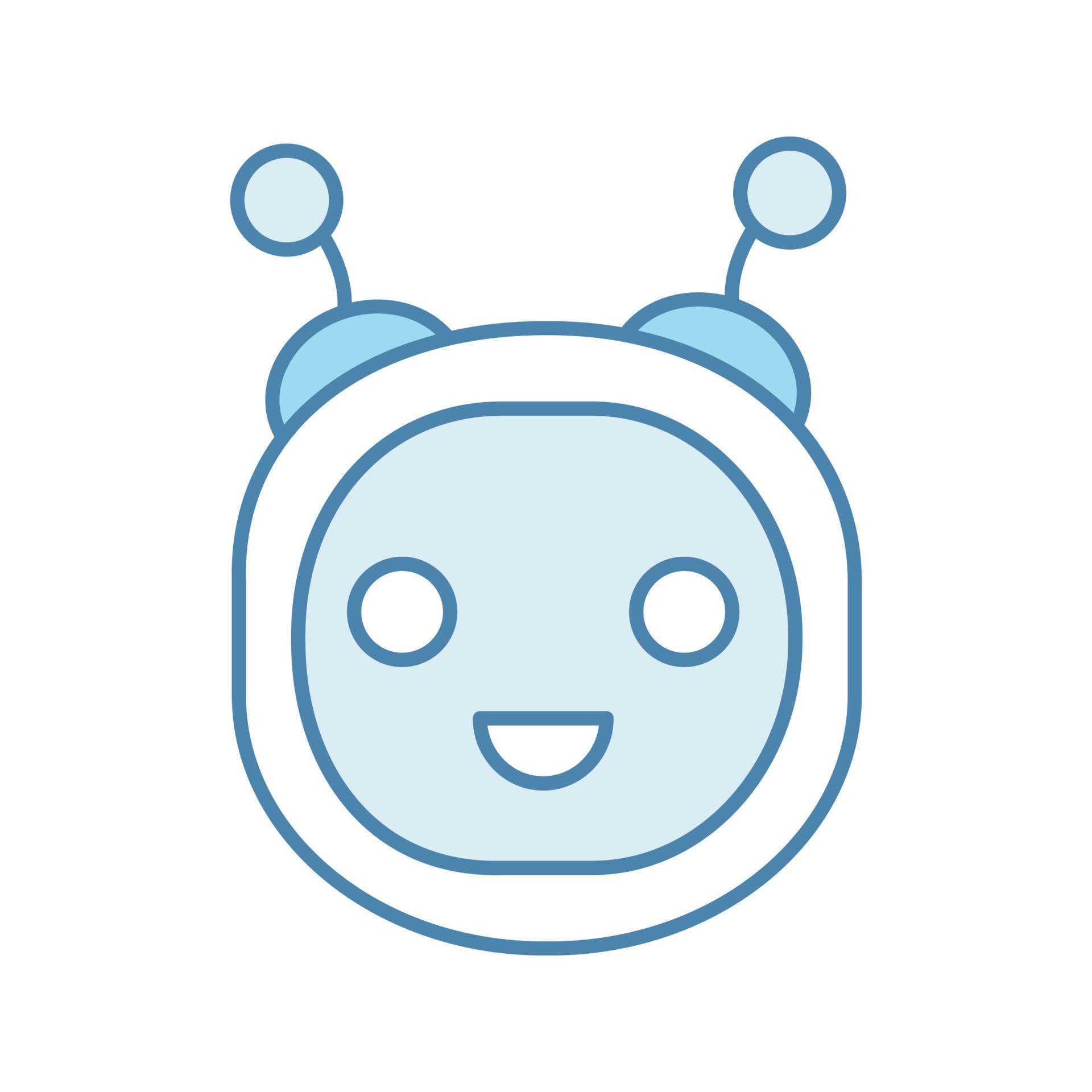 Chatbot Color Icon Talkbot Modern Robot Round Head Laughing Chat Bot Virtual Assistant