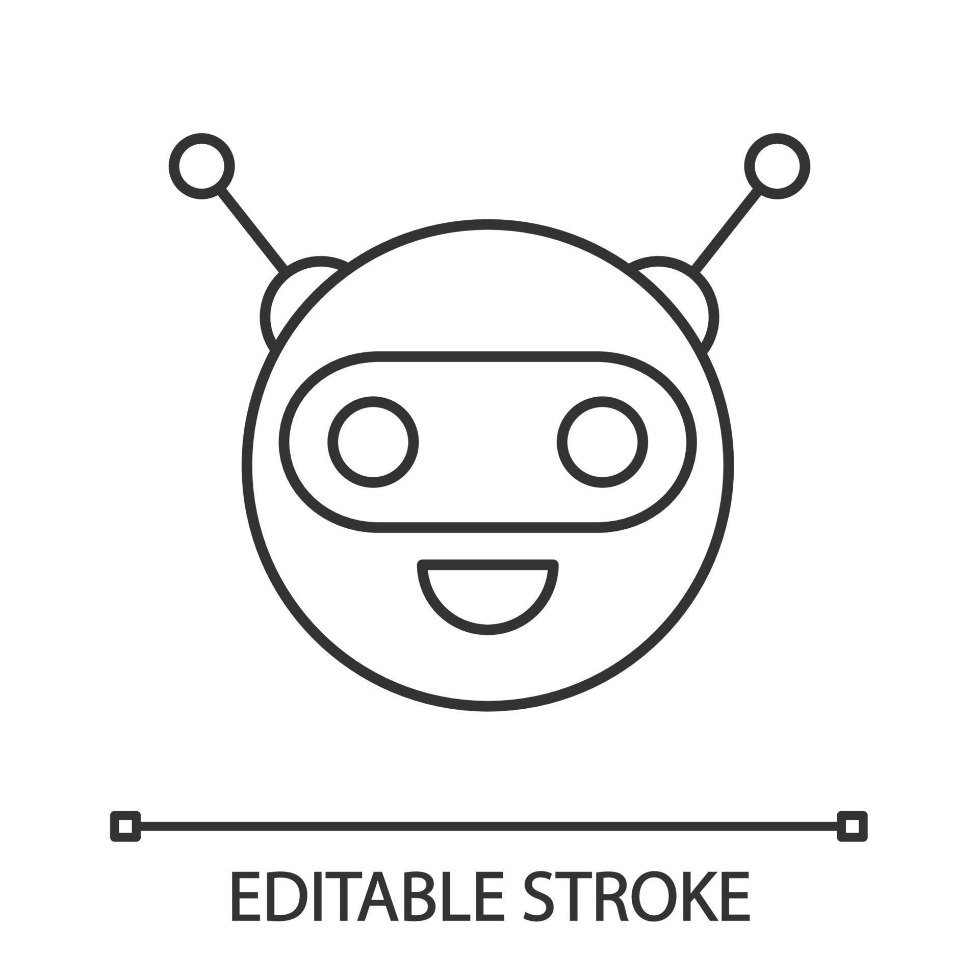 Chatbot Linear Icon Thin Line Illustration Circle Head Laughing Chat