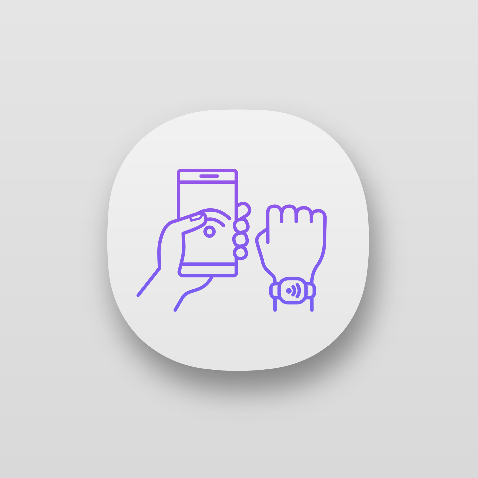 Nfc Bracelet Connected To Smartphone App Icon Nfc Phone Synchronized