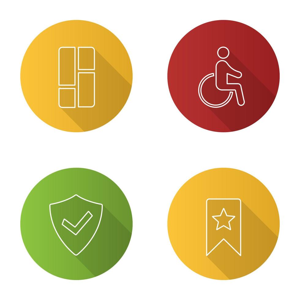 Uiux Flat Linear Long Shadow Icons Set Dashboard Accessible Verified