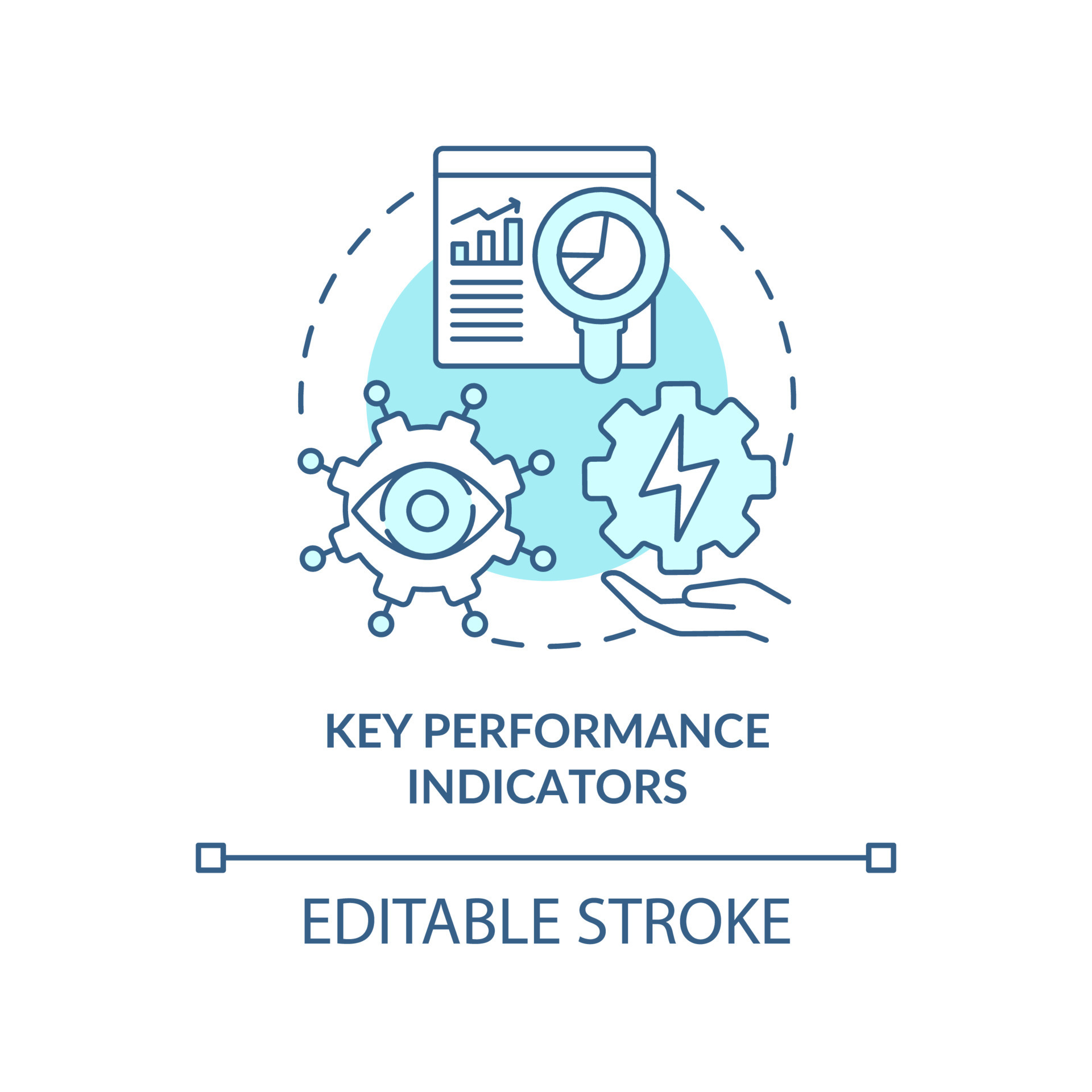 Key Performance Indicators Turquoise Concept Icon Efficient Energy Management Abstract Idea