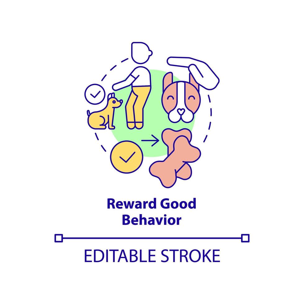 Reward good behavior concept icon. Dog training technique abstract idea ...