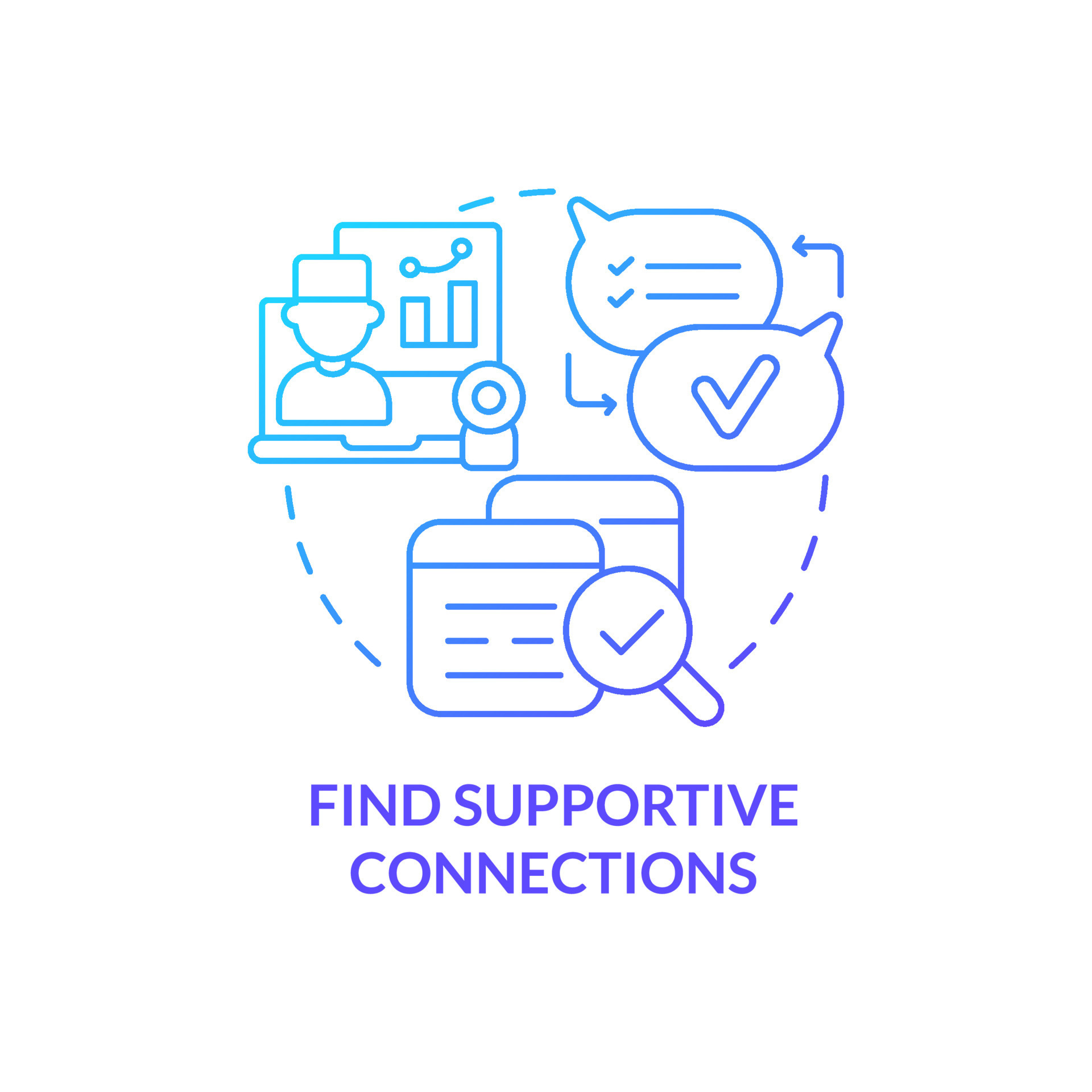 Find supportive connections blue gradient concept icon. Group based ... Find supportive connections blue gradient concept icon. Group based ...