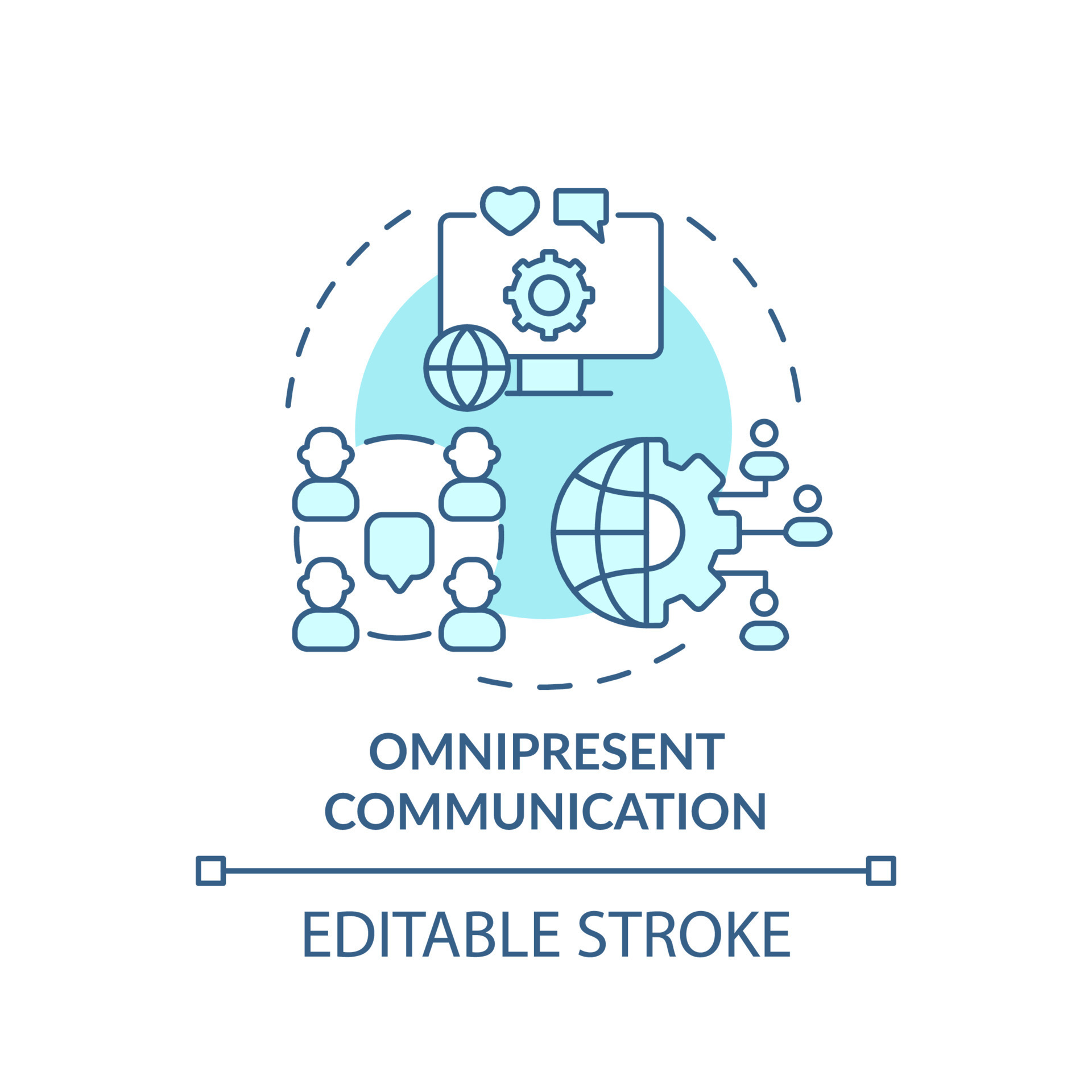 Omnipresent Communication Turquoise Concept Icon Customer Behavior
