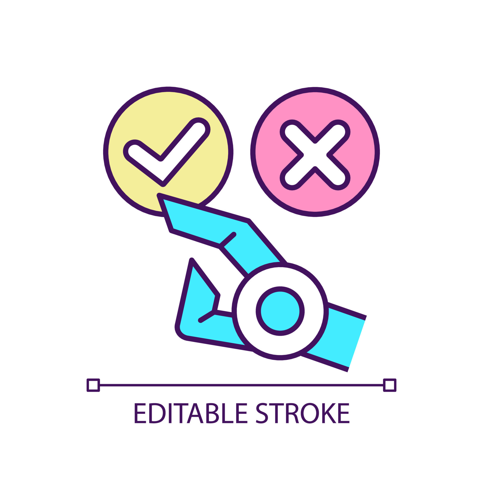 Automated decision making RGB color icon. Artificial intelligence ...