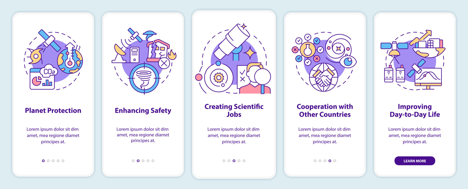 Benefits Of Space Exploration Onboarding Mobile App Screen Advantages benefits-of-space-exploration-onboarding-mobile-app-screen-advantages