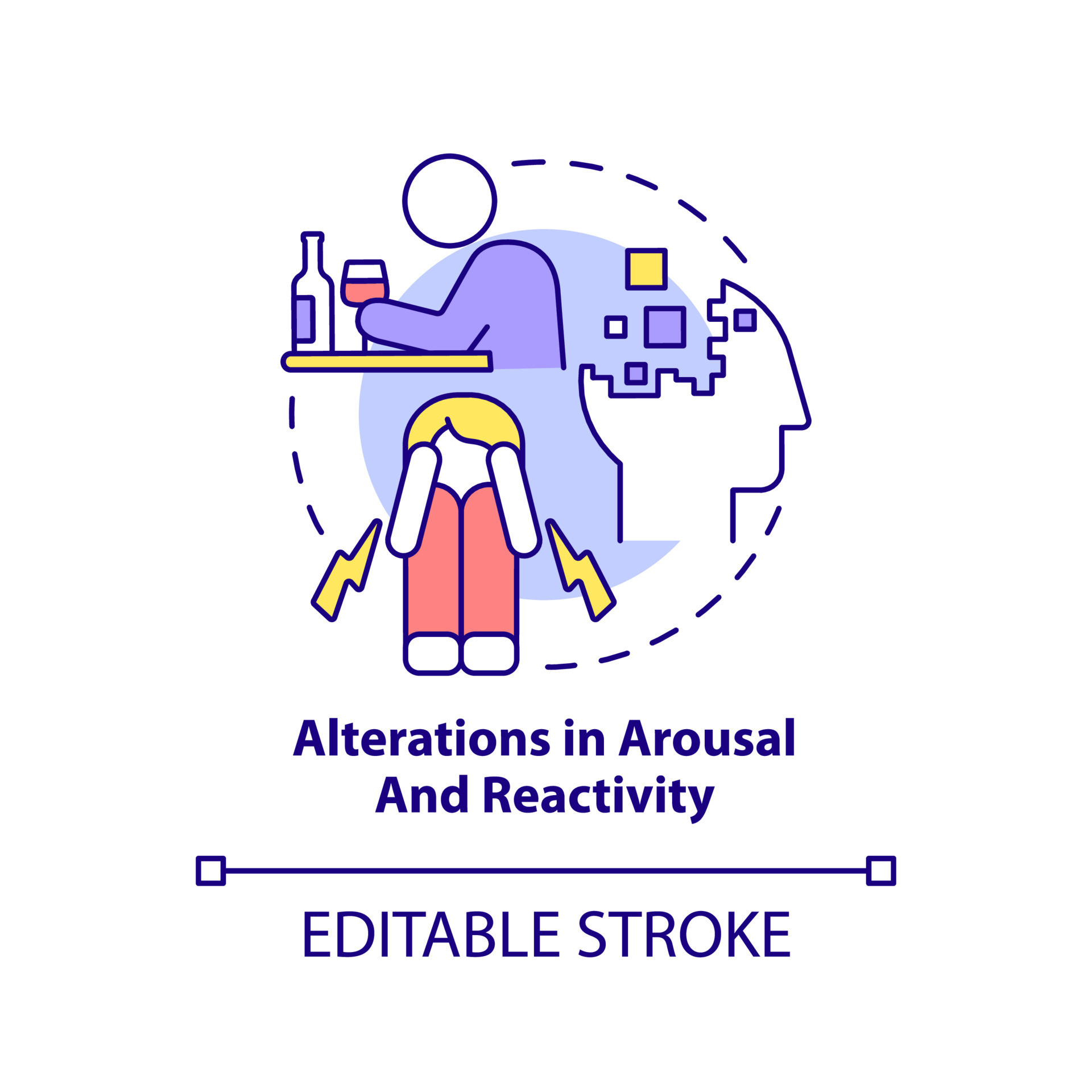 Alterations In Arousal And Reactivity Concept Icon Criteria For Ptsd Abstract Idea Thin Line