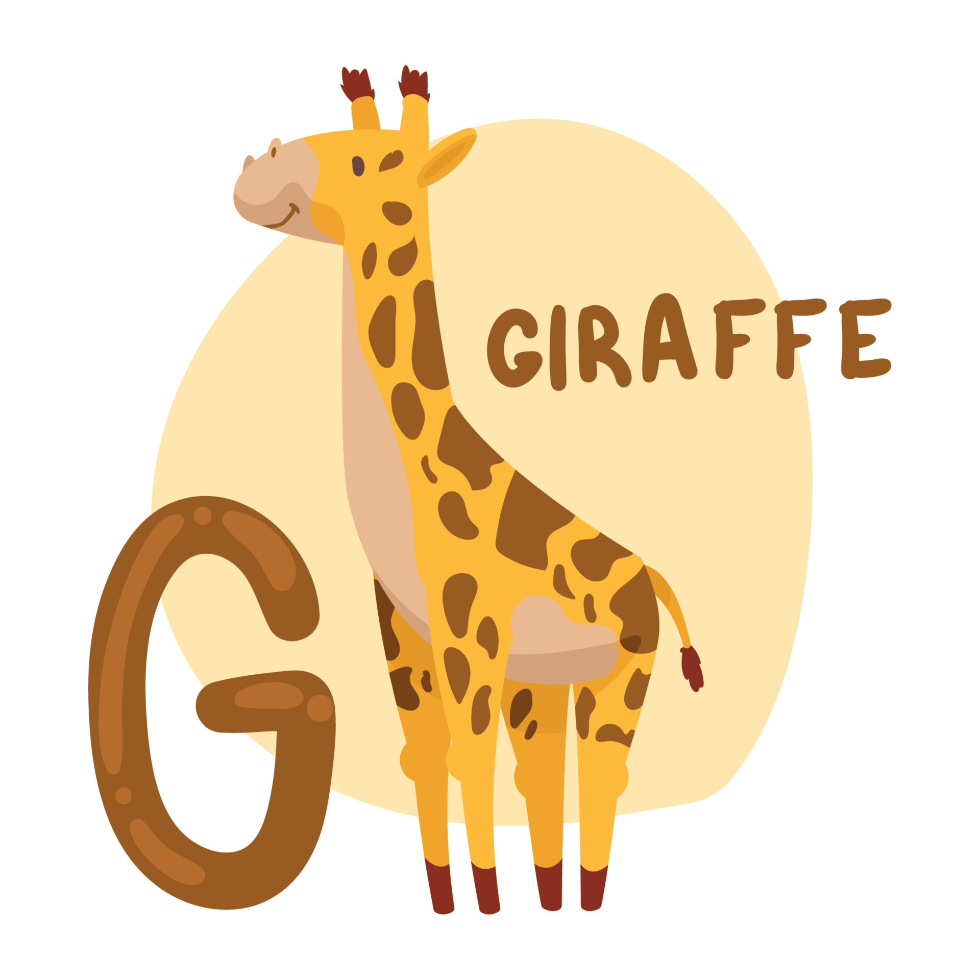 giraffe and g letter 10429081 Vector Art at Vecteezy
