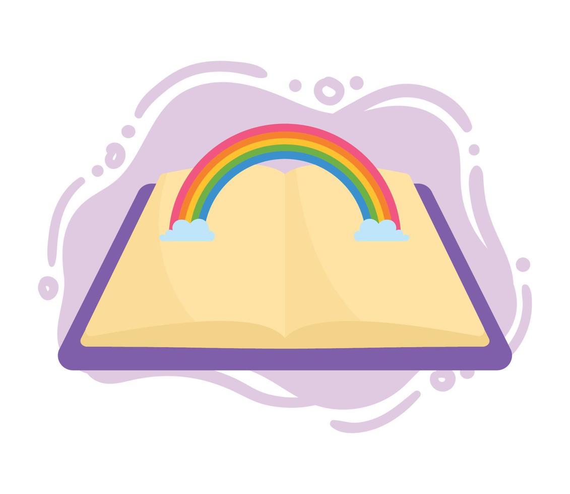 Book Open With Rainbow 10429385 Vector Art At Vecteezy
