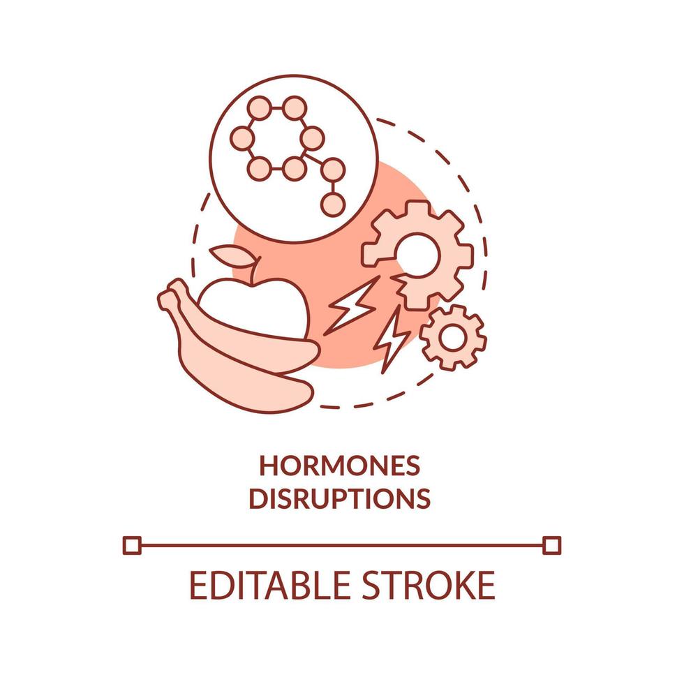 Hormones Disruptions Red Concept Icon Endocrine System Problem Side Effect Abstract Idea Thin