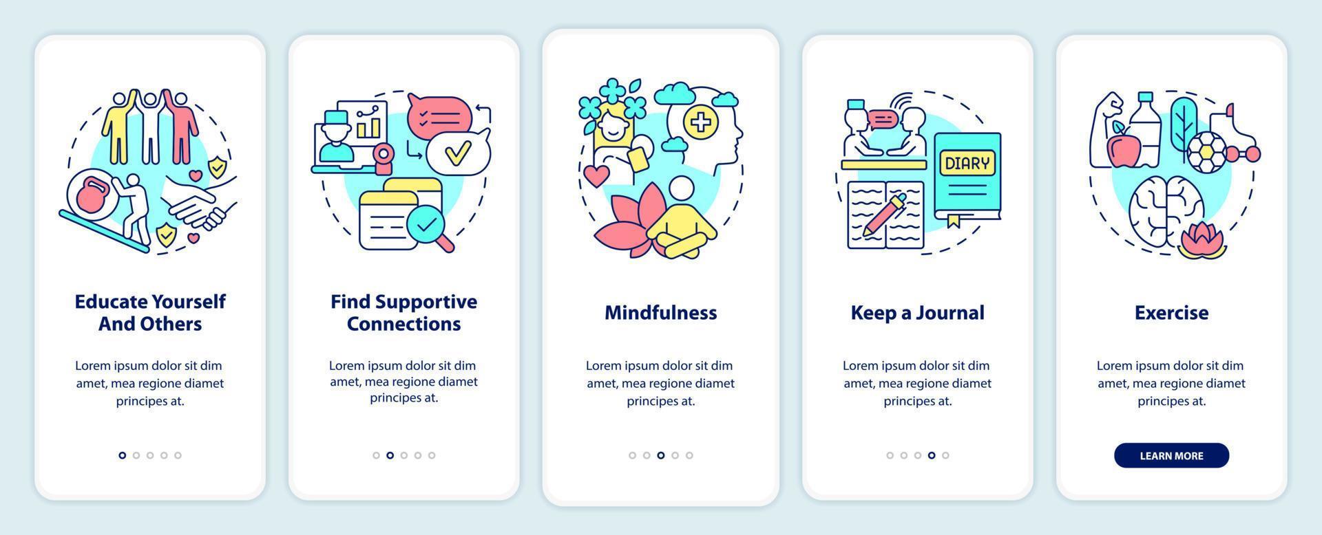 Coping With Ptsd Process Onboarding Mobile App Screen Psychotherapy