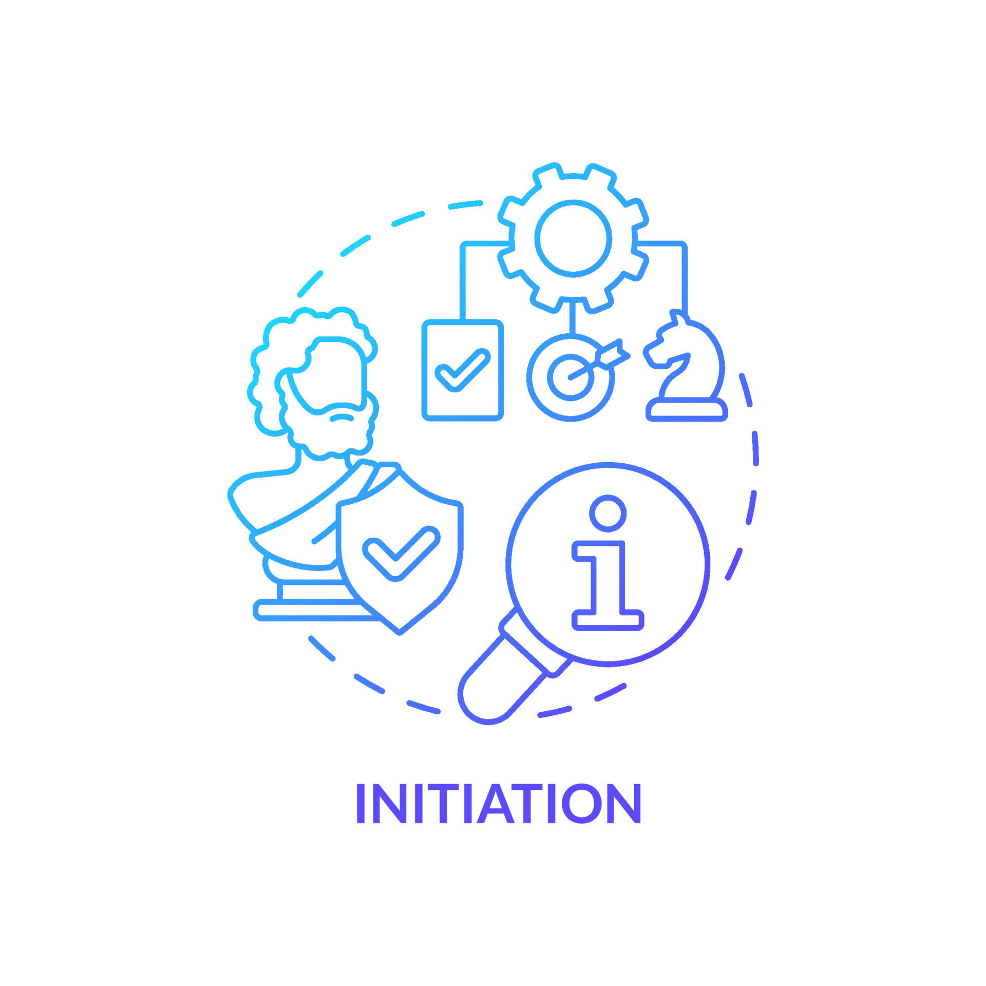 Initiation Blue Gradient Concept Icon Analysing Project Issues Heritage Conservation Process