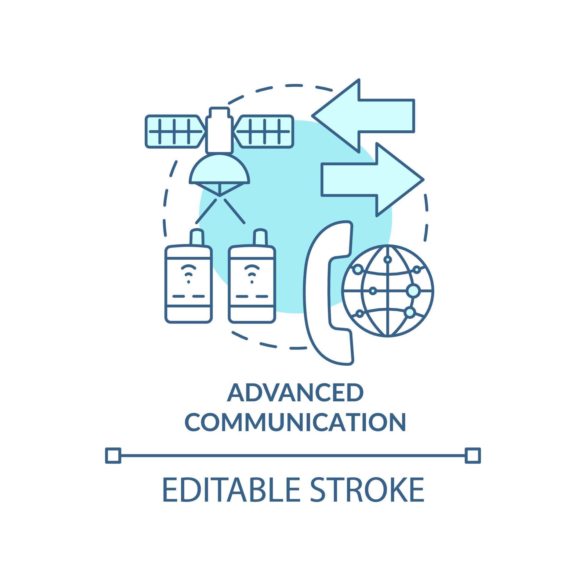 Advanced Communication Turquoise Concept Icon Connection Technology Spacetech Trend Abstract