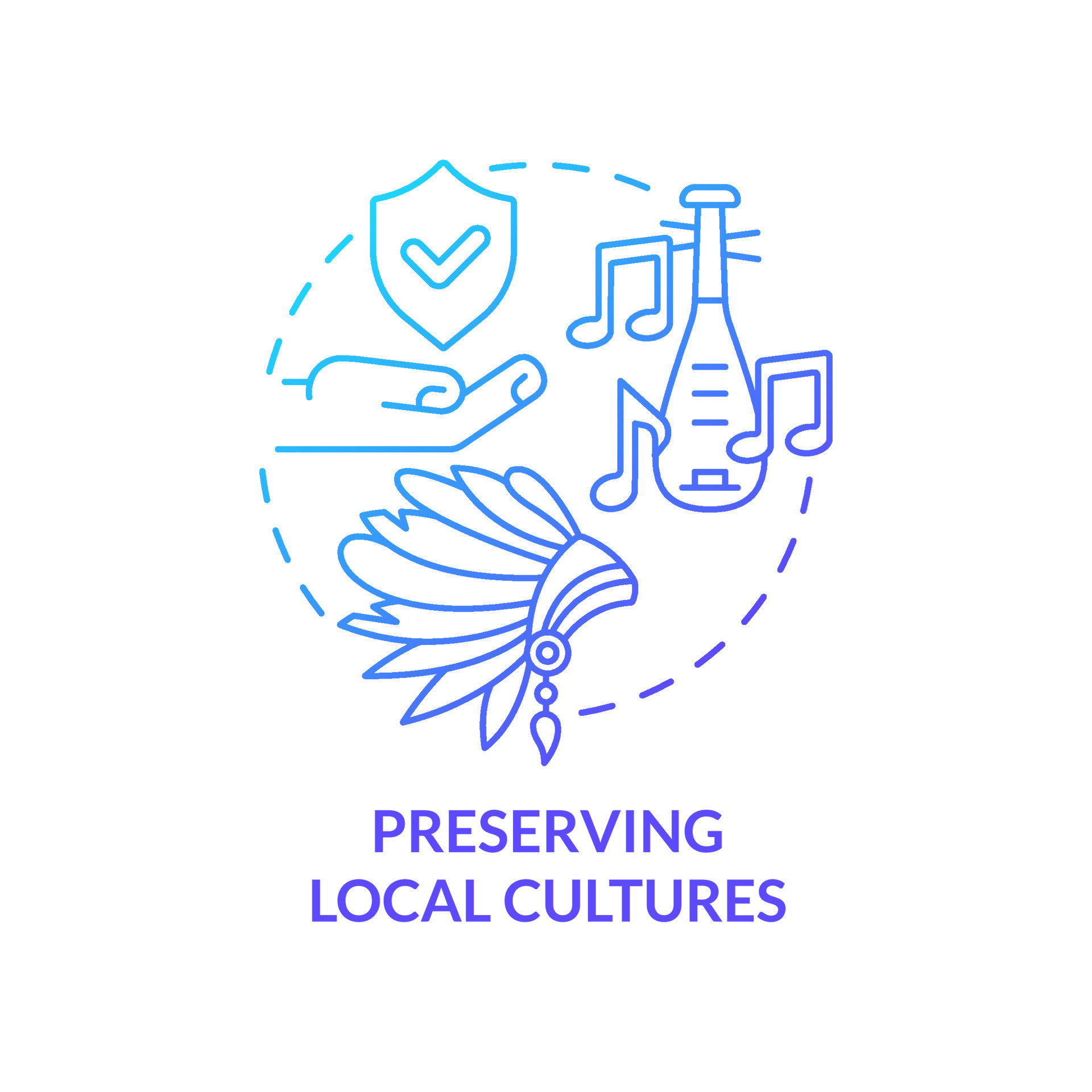 Preserving local cultures blue gradient concept icon. Ethnic arts ... Preserving local cultures blue gradient concept icon. Ethnic arts ...