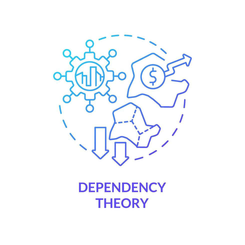 Dependency Theory Blue Gradient Concept Icon Relationship Between Poor