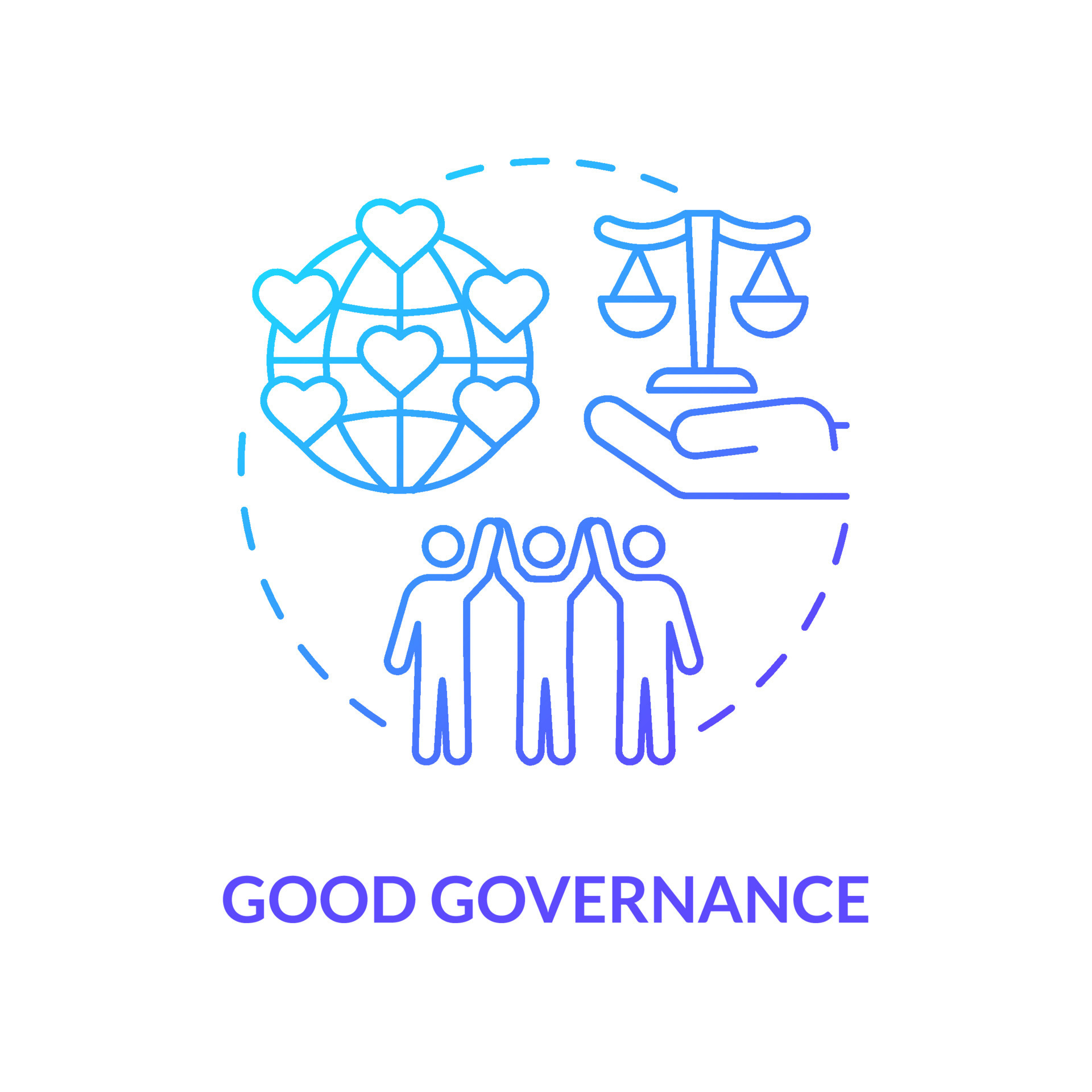 Icono De Concepto De Gradiente Azul De Buena Gobernanza Institucion
