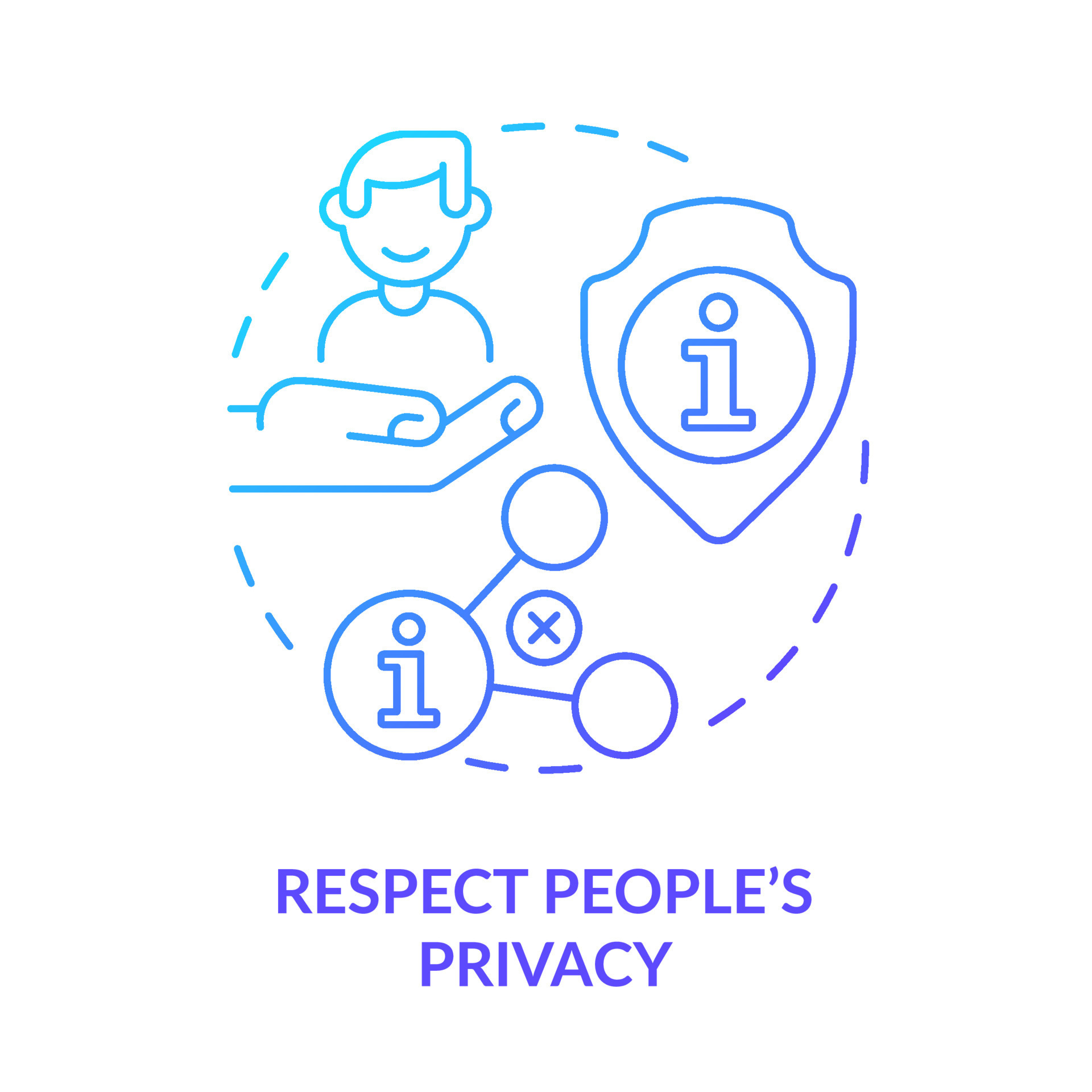 Respect People Privacy Blue Gradient Concept Icon Internet