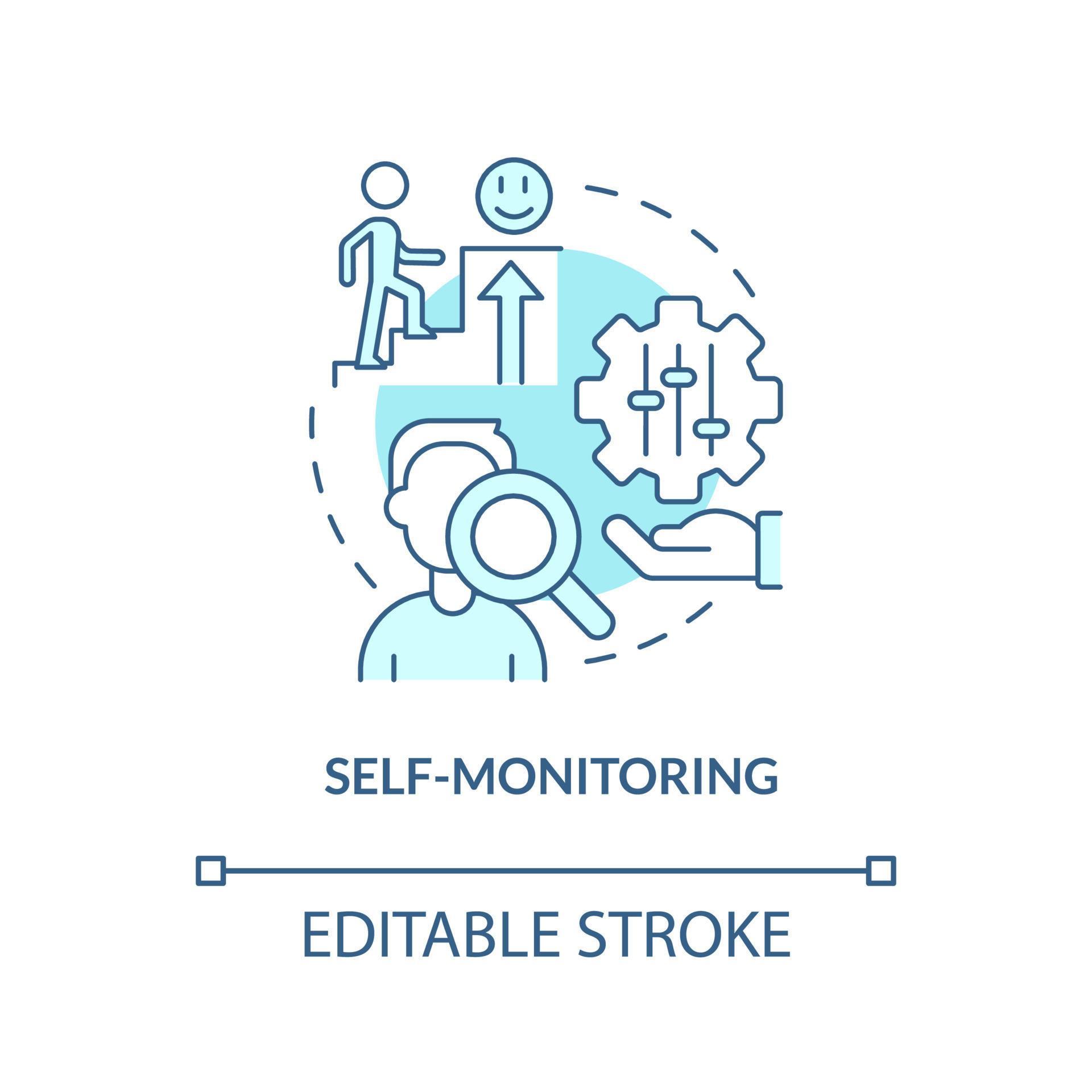 Self monitoring turquoise concept icon. Control your condition. PTSD ...