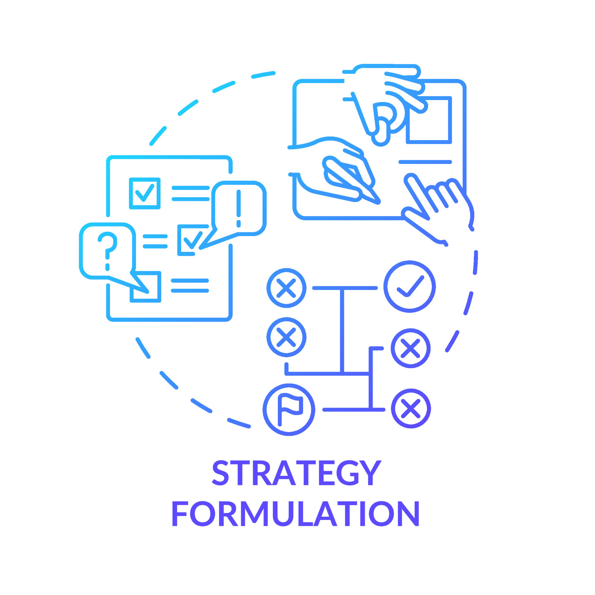 Strategy Formulation Blue Gradient Concept Icon Plan Implementation