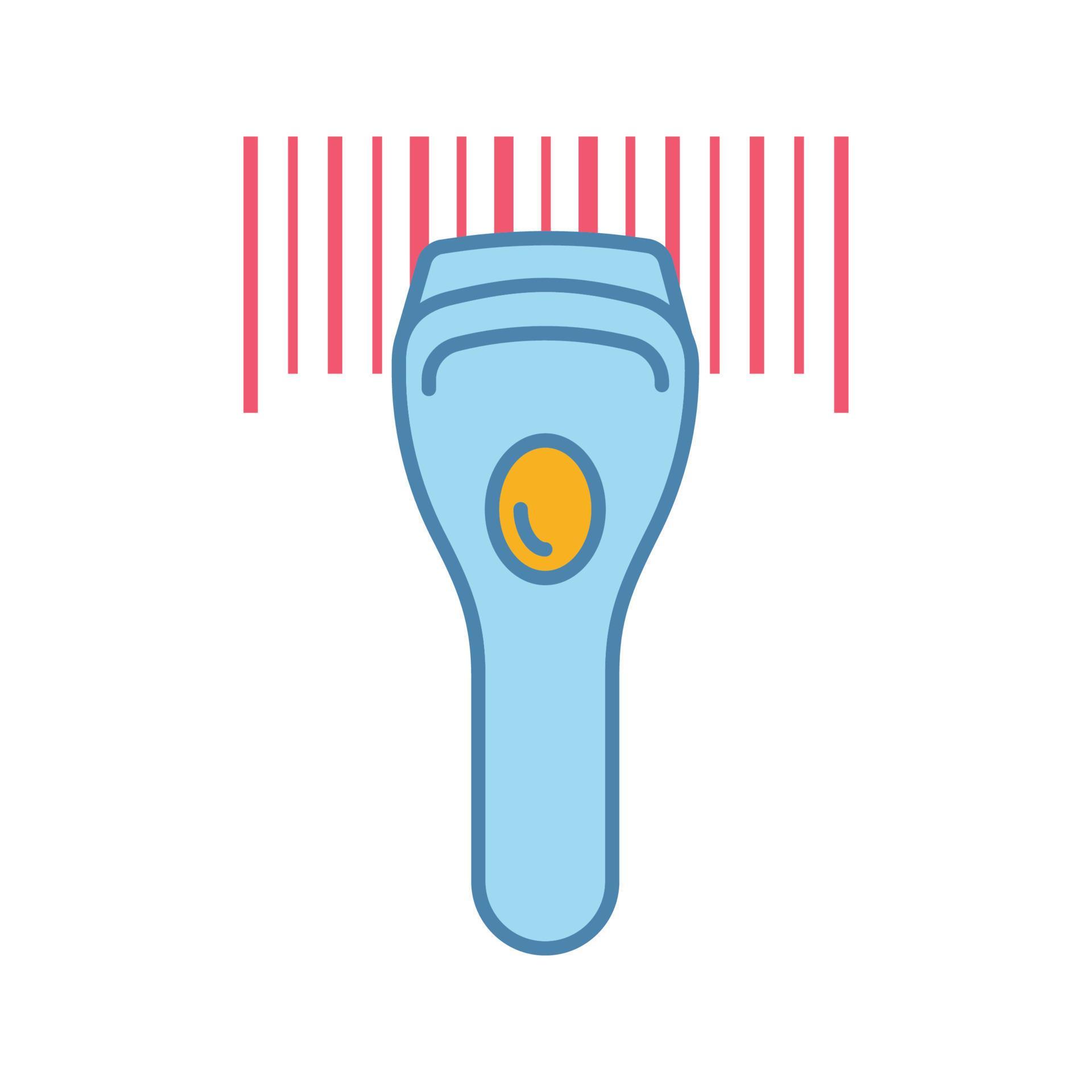 Barcode Scanning Color Icon Linear Barcode Handheld Scanner One Dimensional Code