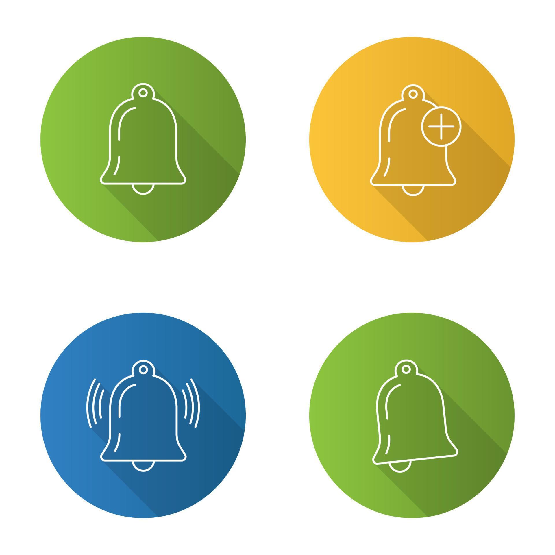 Ui Ux Flat Linear Long Shadow Icons Set Modes Of Notifications