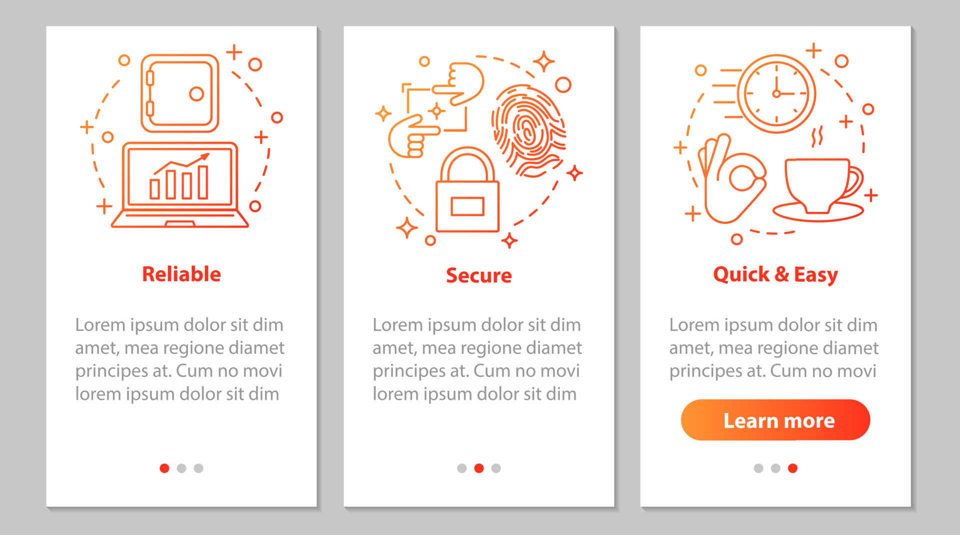 Digital Services Onboarding Mobile App Page Screen With Linear Concepts