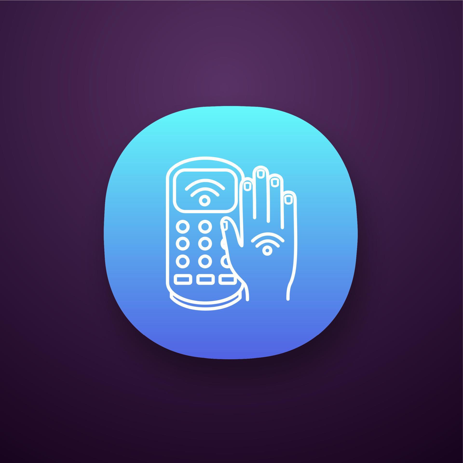 NFC payment terminal app icon. Payment with NFC sticker. POS terminal ... NFC payment terminal app icon. Payment with NFC sticker. POS terminal ...
